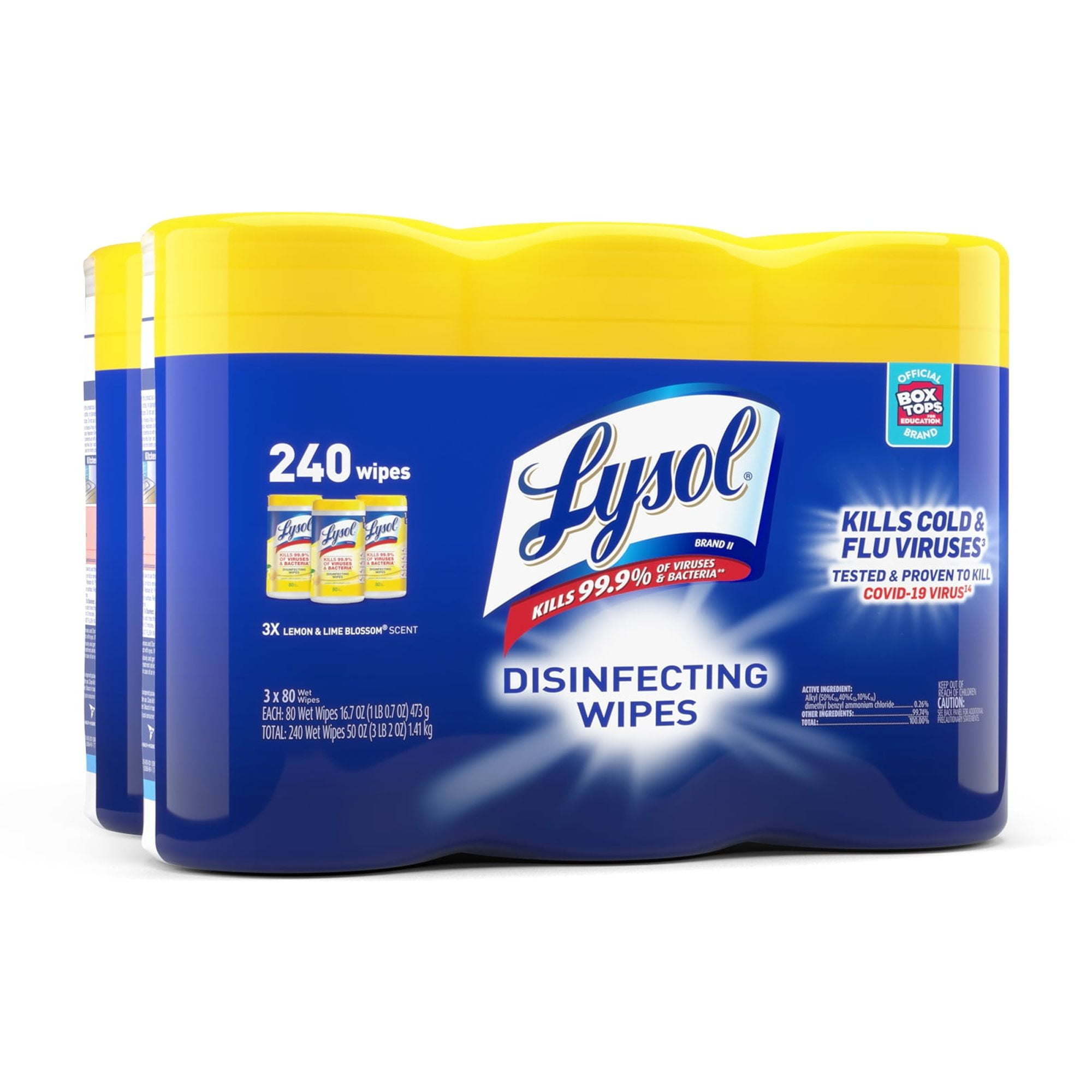 (6 pack) Lysol® Disinfectant Wipes Bundle, Multi-Surface Antibacterial Cleaning Wipes, Lemon and ...