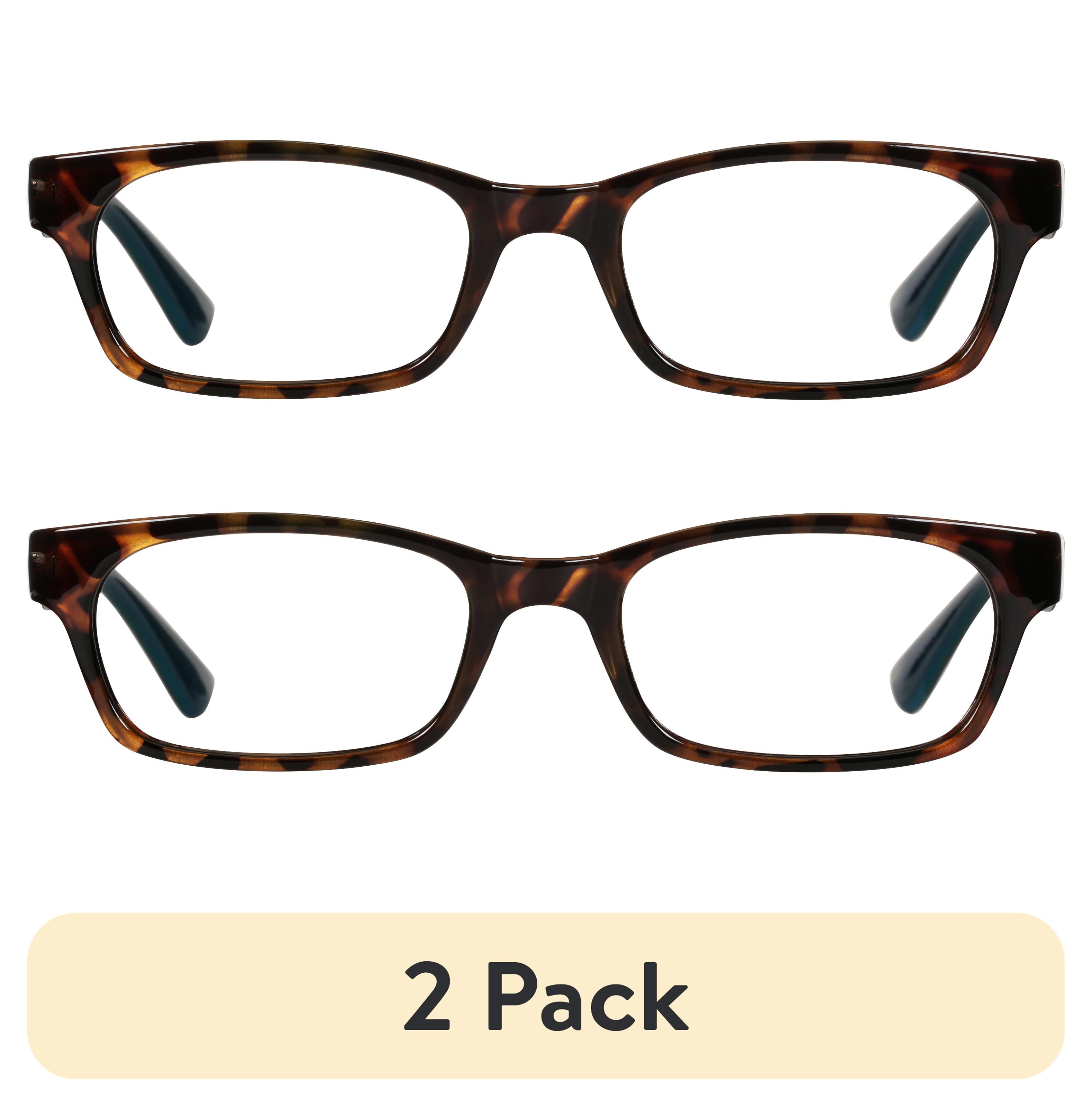 (2 pack) M+ Womens Rectangular Plastic Reading Glasses 2.50 Colleen in ...