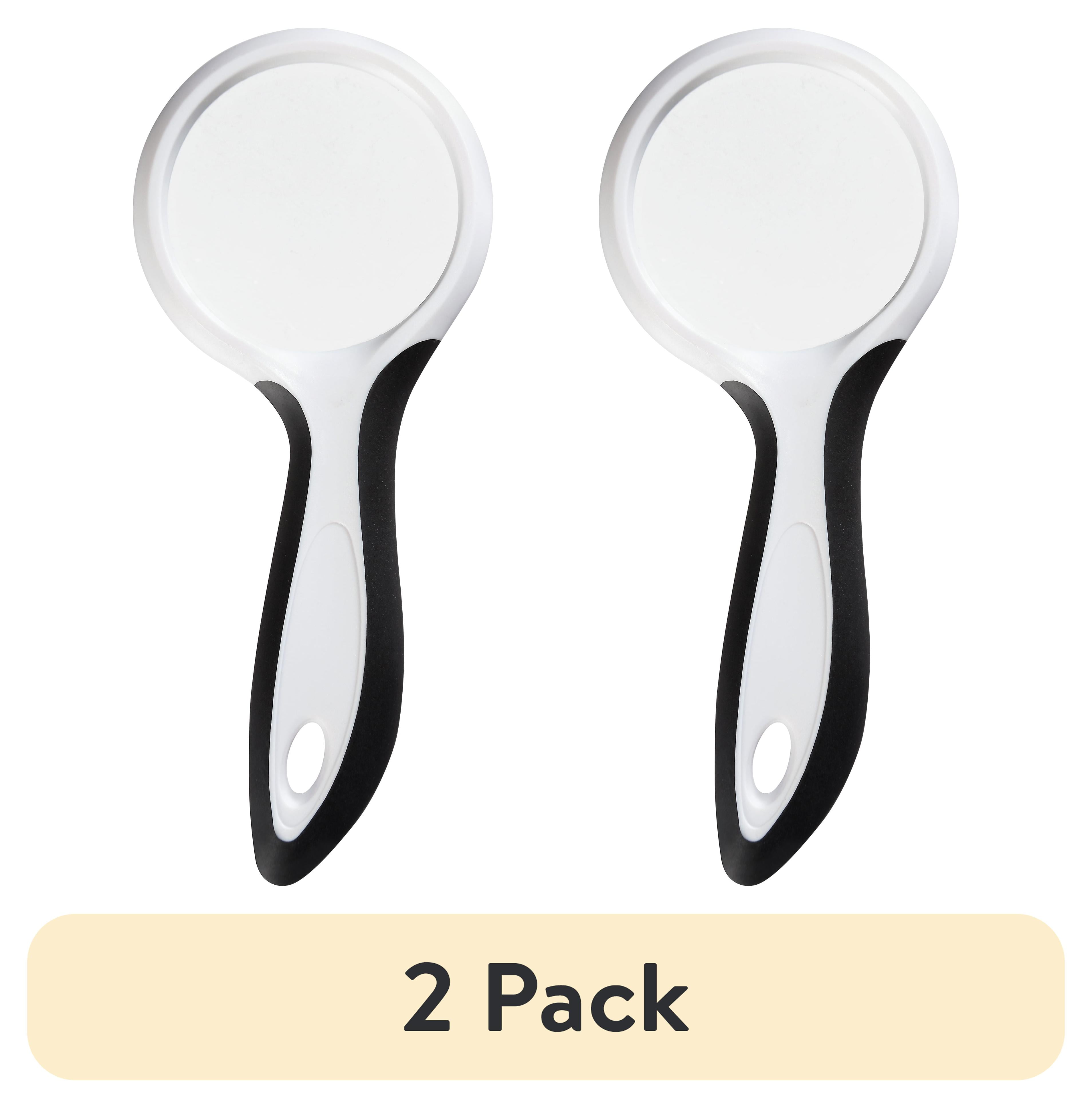 (2 pack) M+ Unisex 3x Plastic Magnifying Glass, 3x Magnification ...