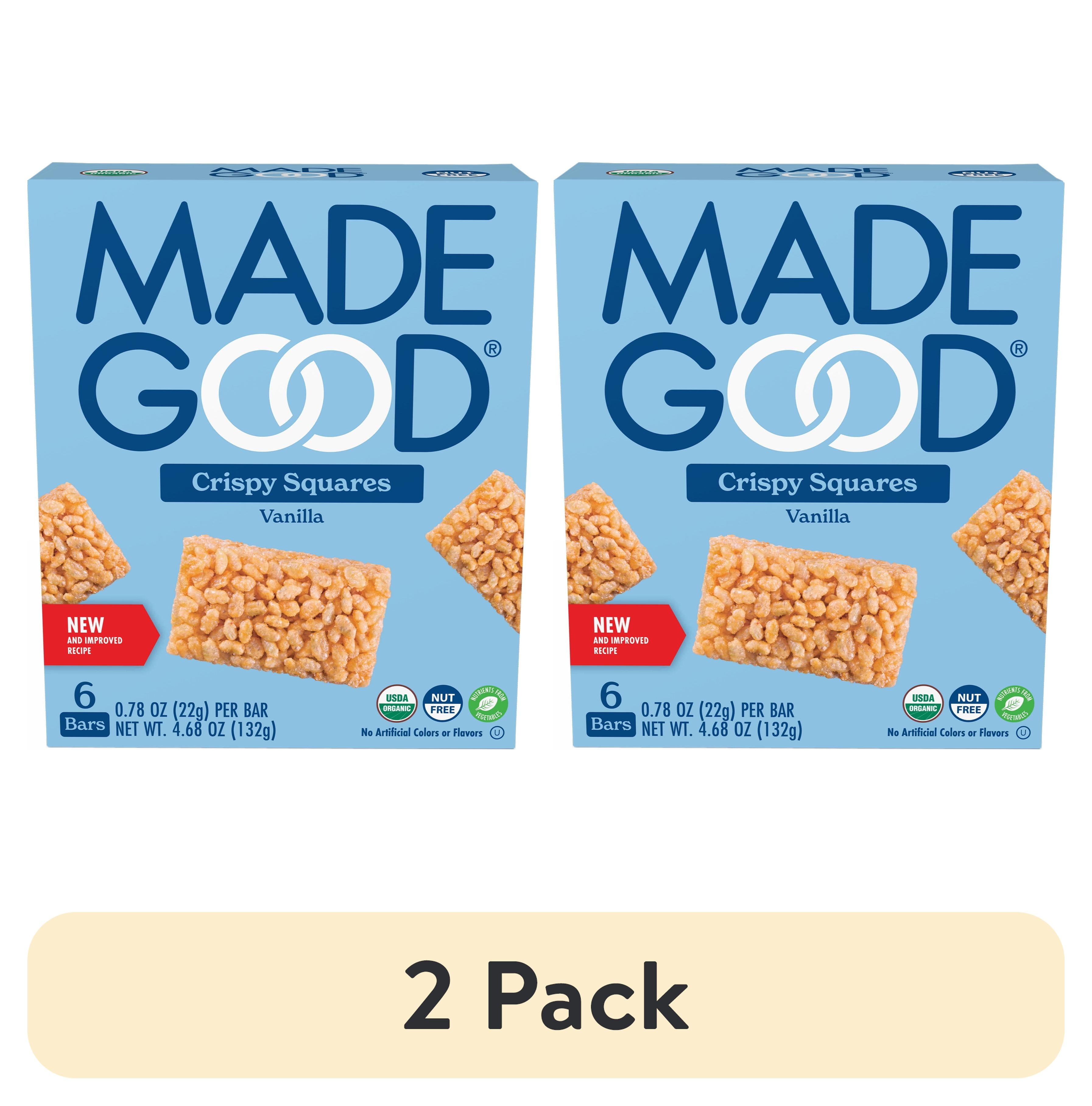 (2 pack) MADEGOOD VANILLA CRISPY SQUARES, 6 BARS - Walmart.com