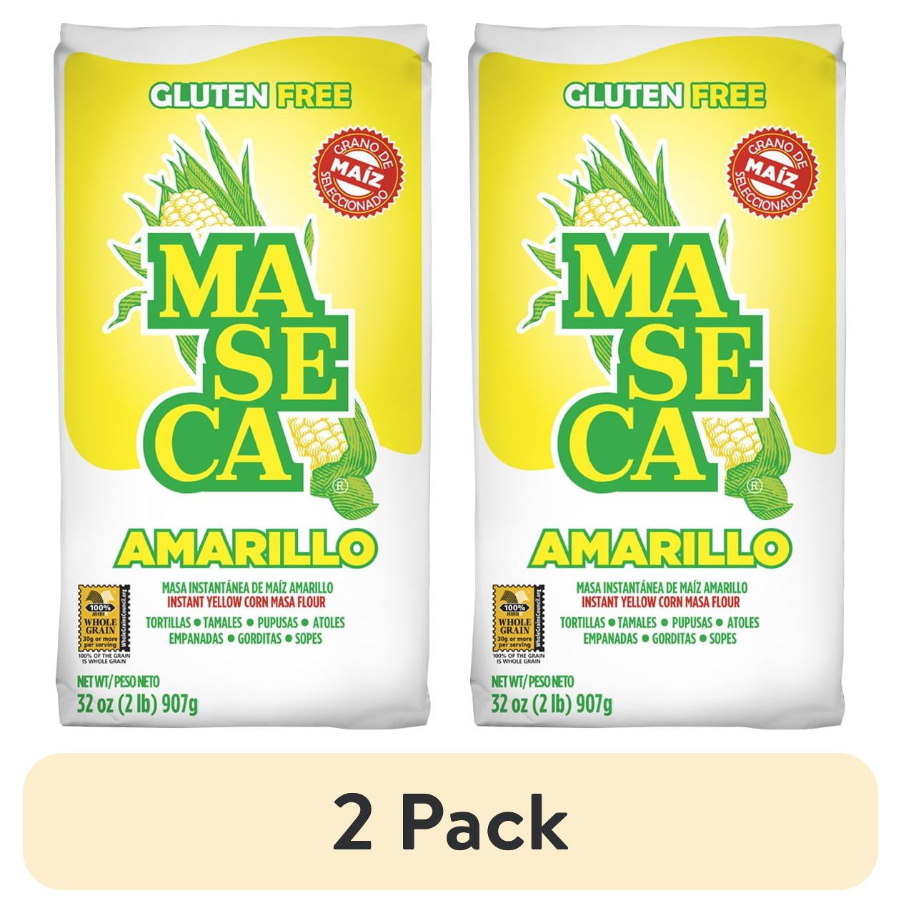 (2 pack) MASECA Yellow Instant Corn Masa Flour 2 Lb Bag - Walmart.com