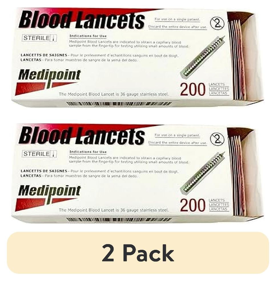 (2 pack) MEDIpoint Stainless Steel Lancet, 200 Count - Walmart.com
