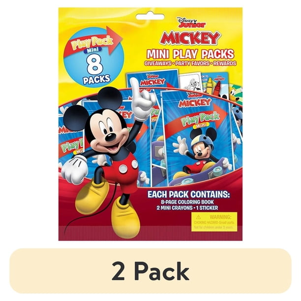 (2 pack) Disney Mickey Mouse 8 Count Mini Play Pack with Small Coloring ...