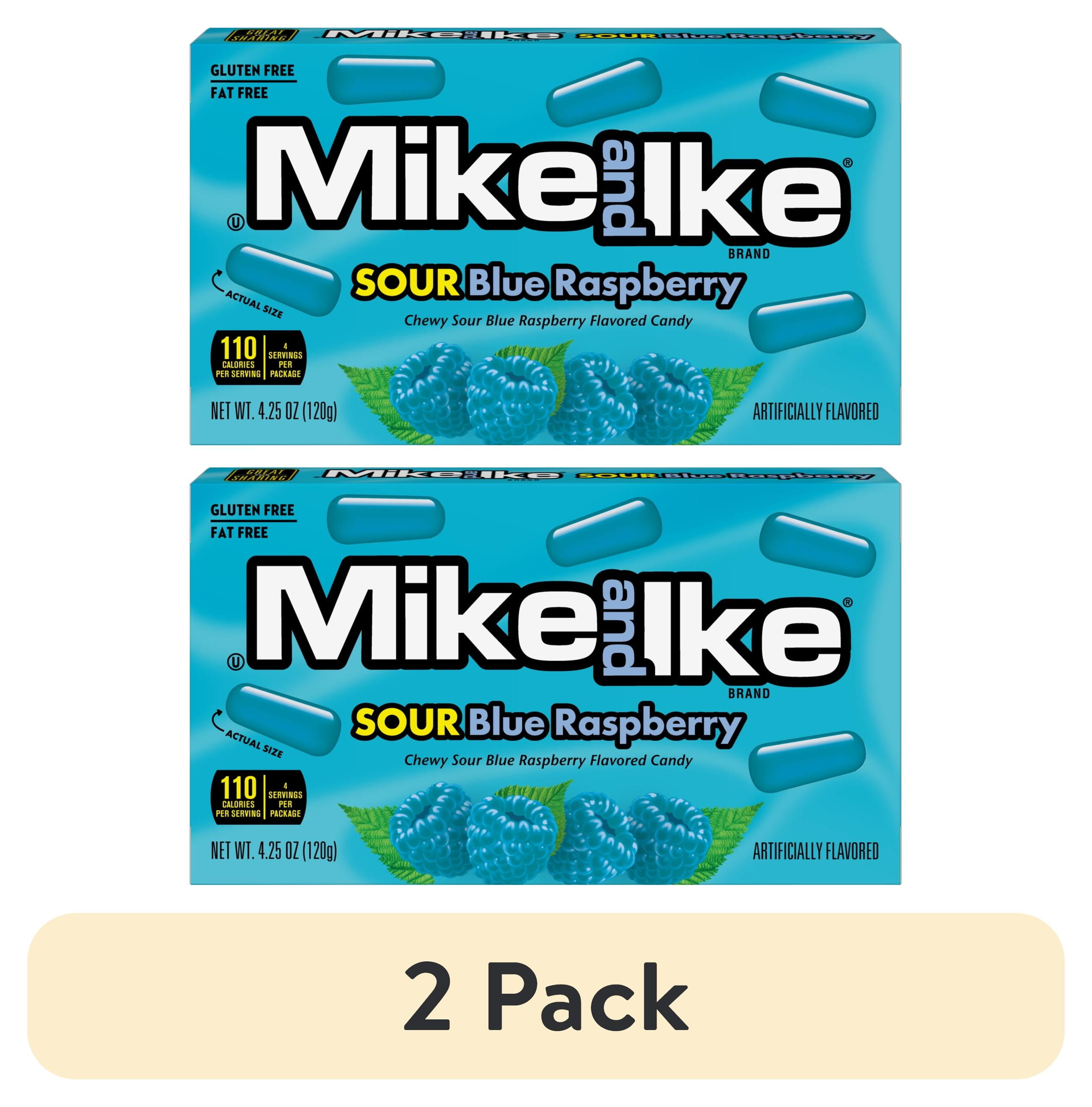 (2 pack) MIKE AND IKE Sour Blue Raspberry flavored Chewy Candy ...