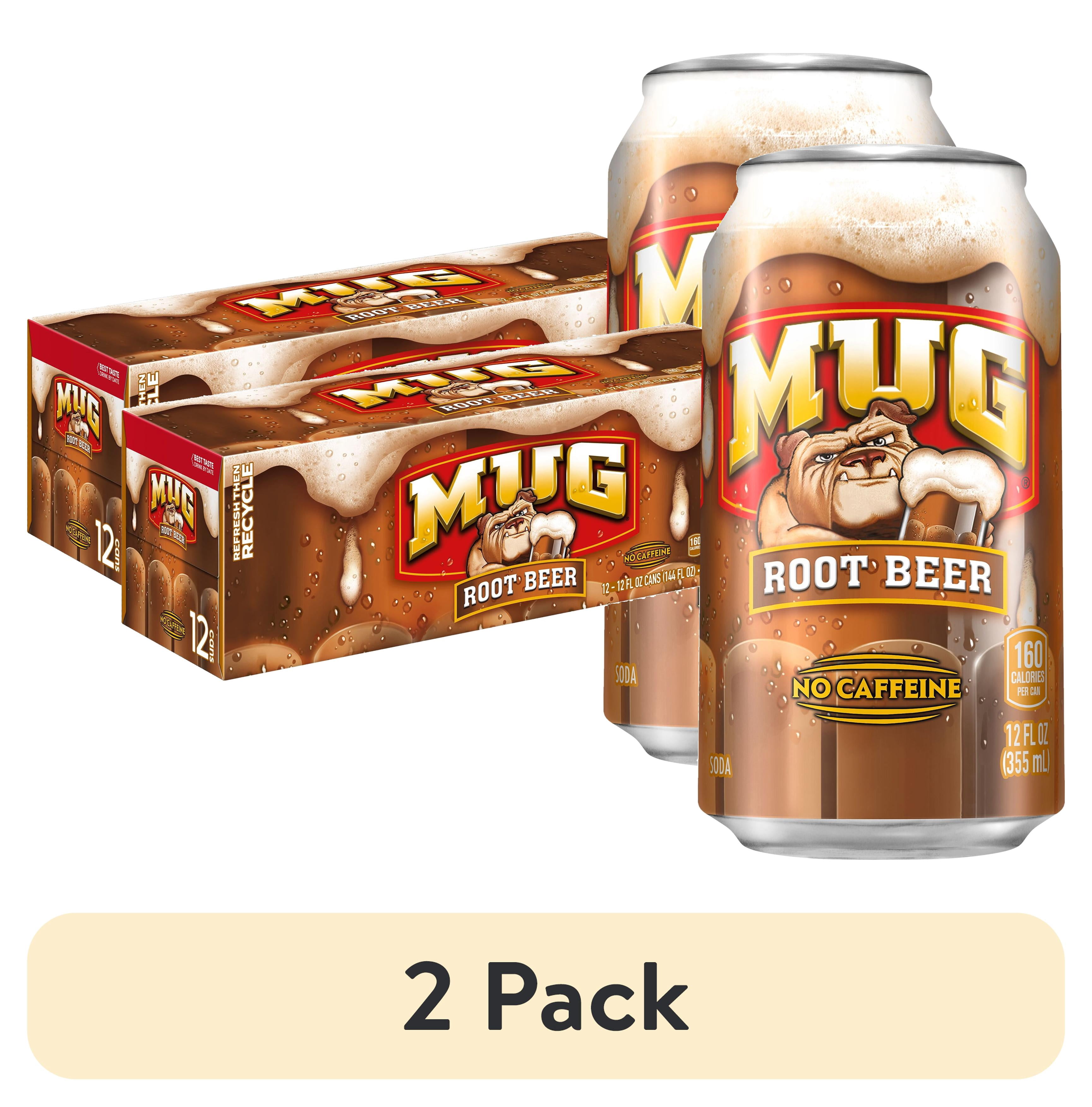(2 pack) MUG Root Beer Soda Pop, 12 fl oz, 12 Pack Cans - Walmart.com