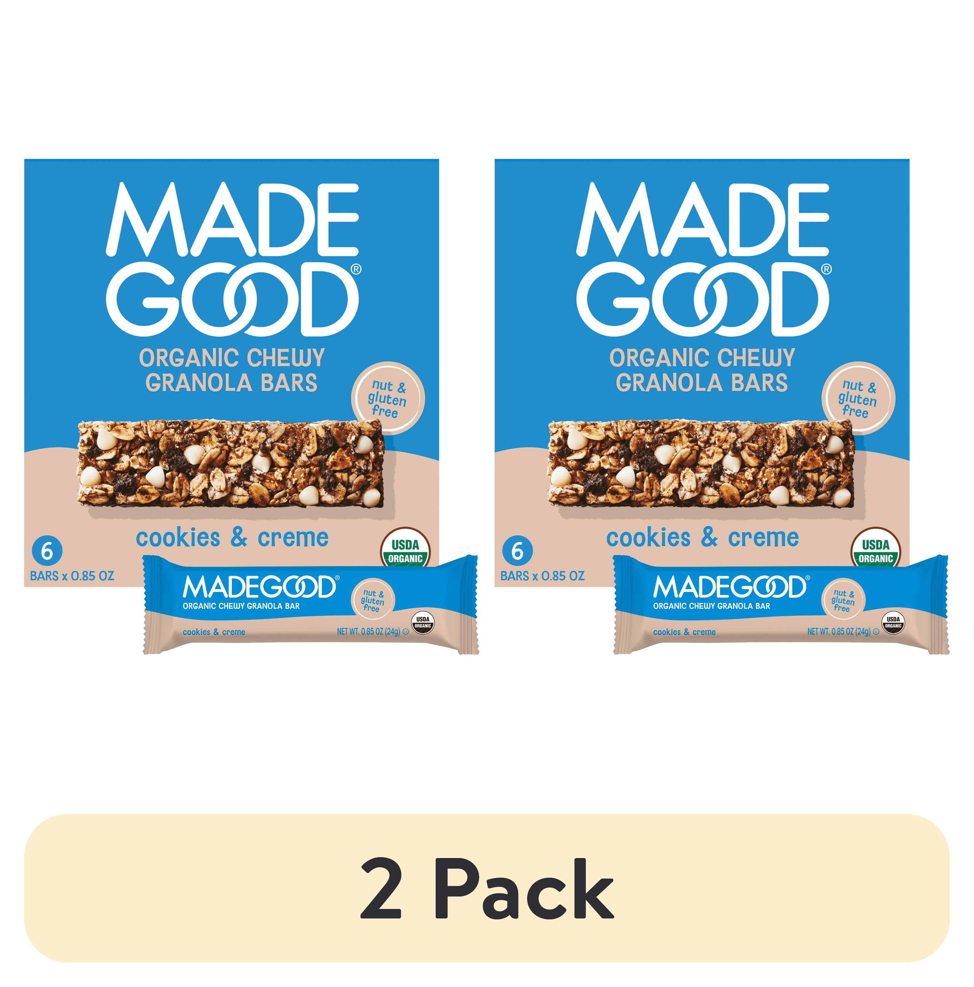 (2 pack) MadeGood Cookies & Crème Granola Bars, 6 Healthy Snack Bars, 0 ...