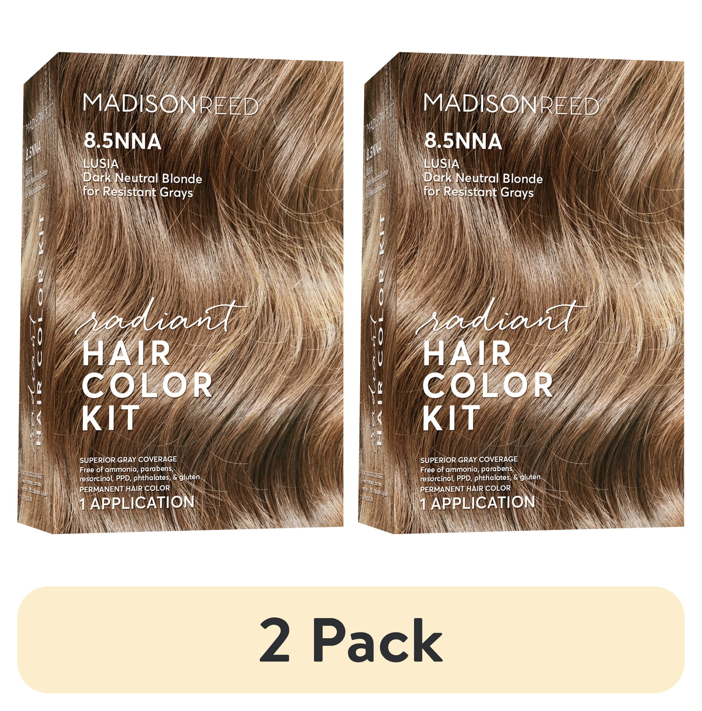 (2 pack) Madison Reed Radiant Permanent Hair Color Kit, Lusia (8.5NNA), Dark Neutral Blonde, 8 ...