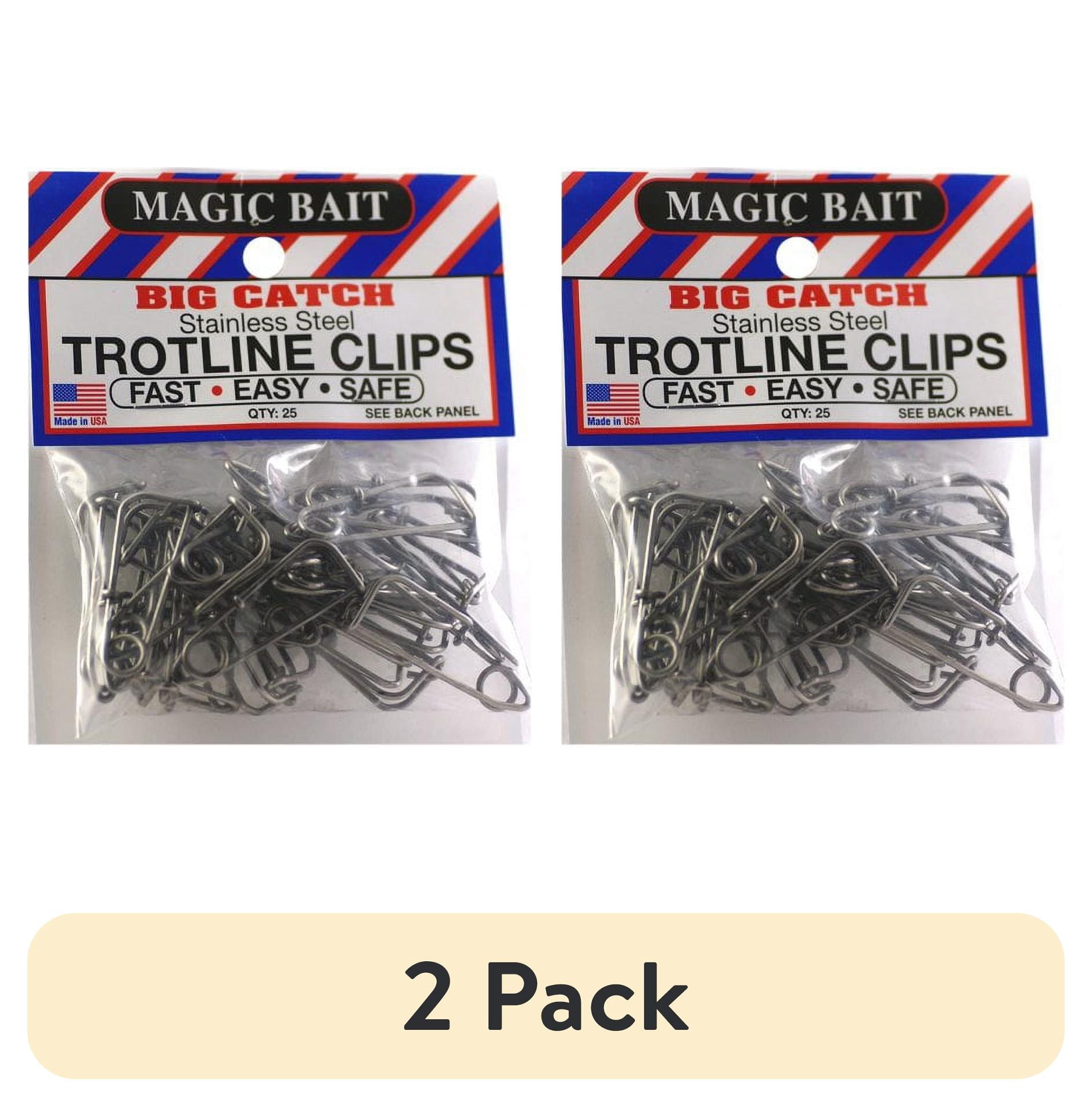 Magic Bait Trotline Clips 2 Pack Stainless Steel 25ct Fishing Tackle ...