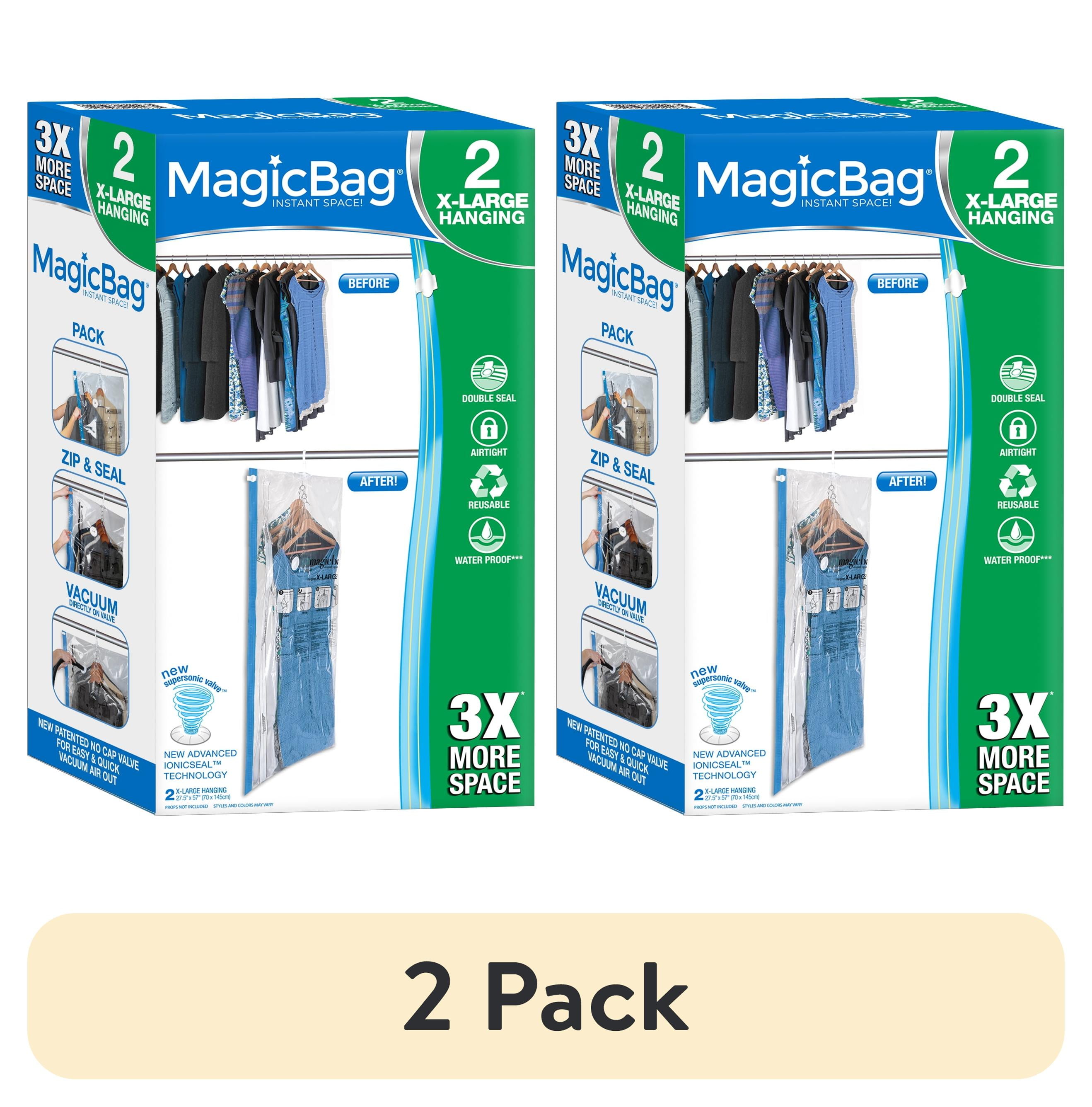 (2 pack) MagicBag Extra Large Hanging Space Saver Storage Bags, Set of ...