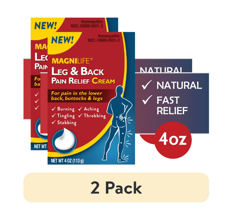 (2 pack) MagniLife Leg & Back Pain Relief Cream, for Fast Relief of ...