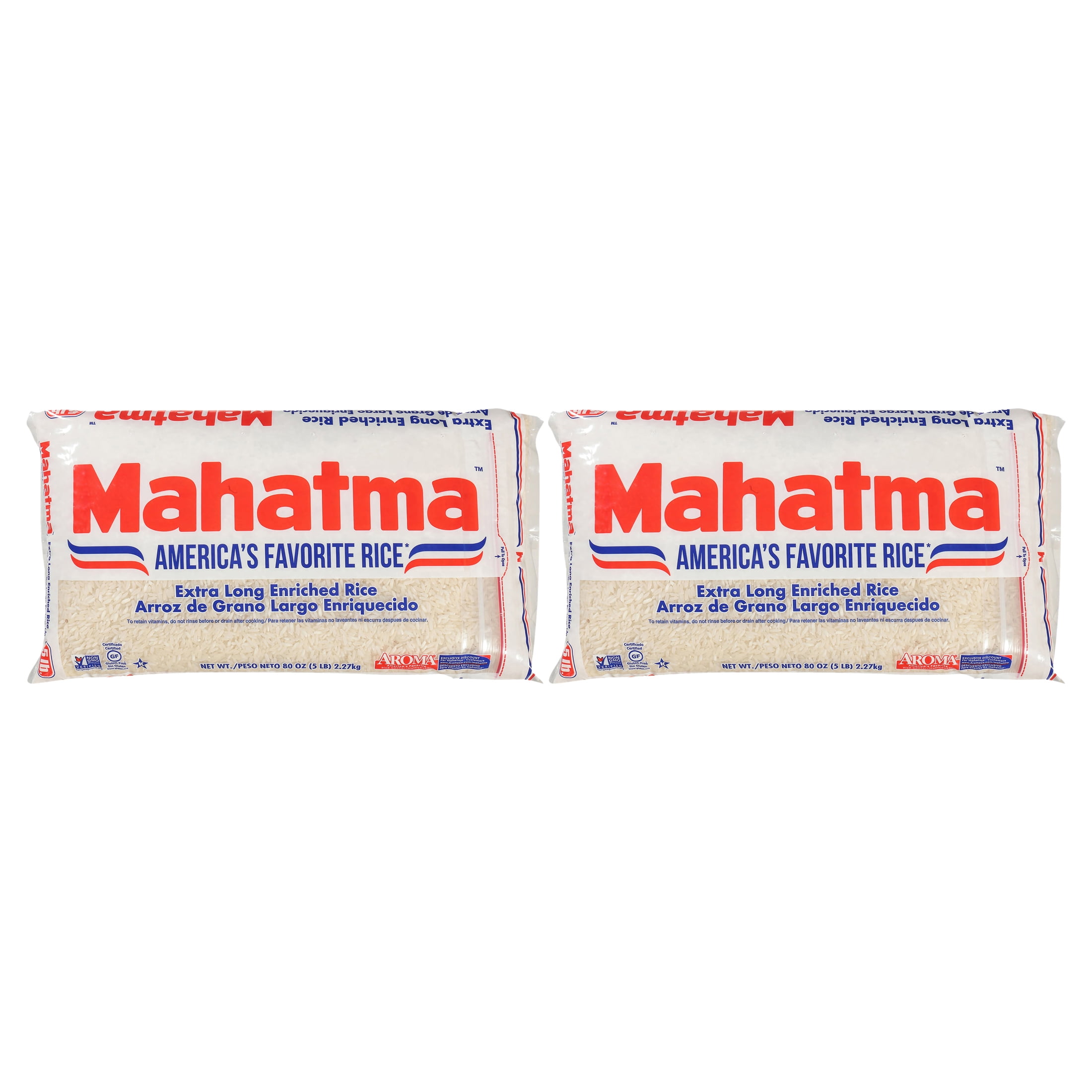 (2 pack) Mahatma Enriched White Rice, Extra Long Grain Rice, Gluten ...