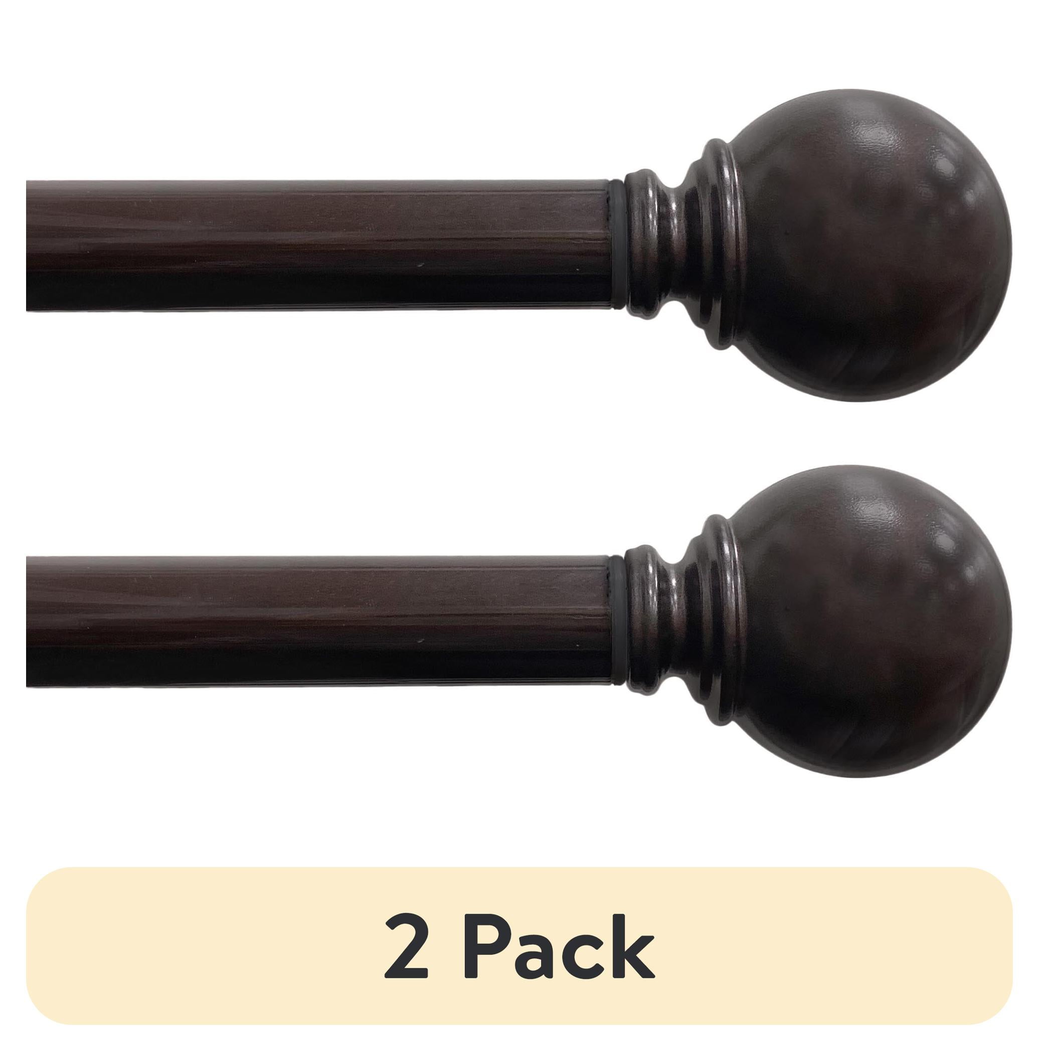 (2 pack) Mainstays 1" Ball Single Curtain Rod, Oil Rubbed Bronze, 84 ...