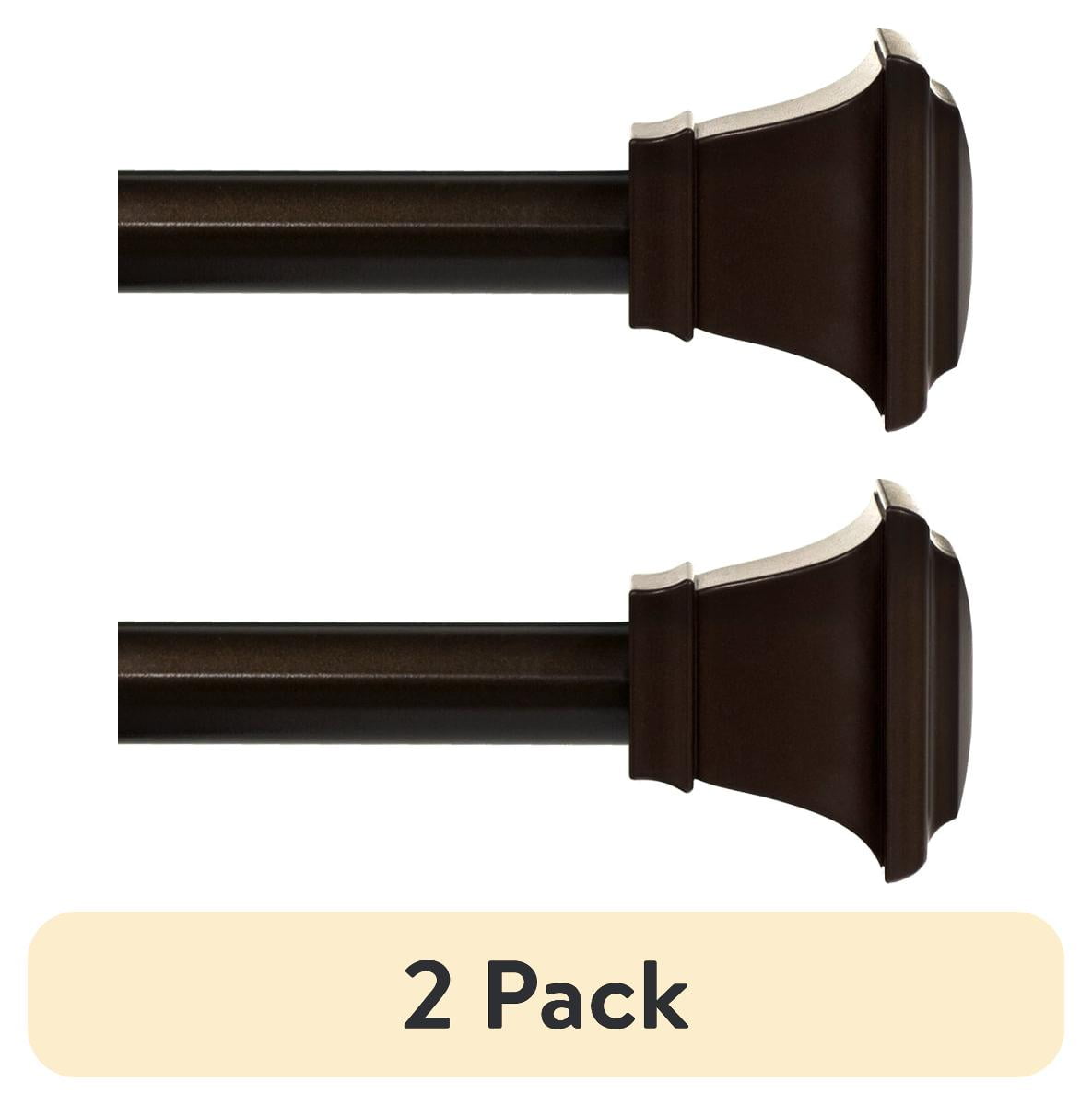 (2 pack) Mainstays 1" Bronze Square Single Curtain Rod Set, 30-84", Oil ...