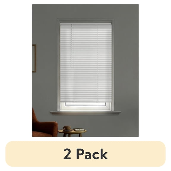 Mainstays 1" Cordless Vinyl Room Darkening Blinds, White, 31"W x 72"L ...