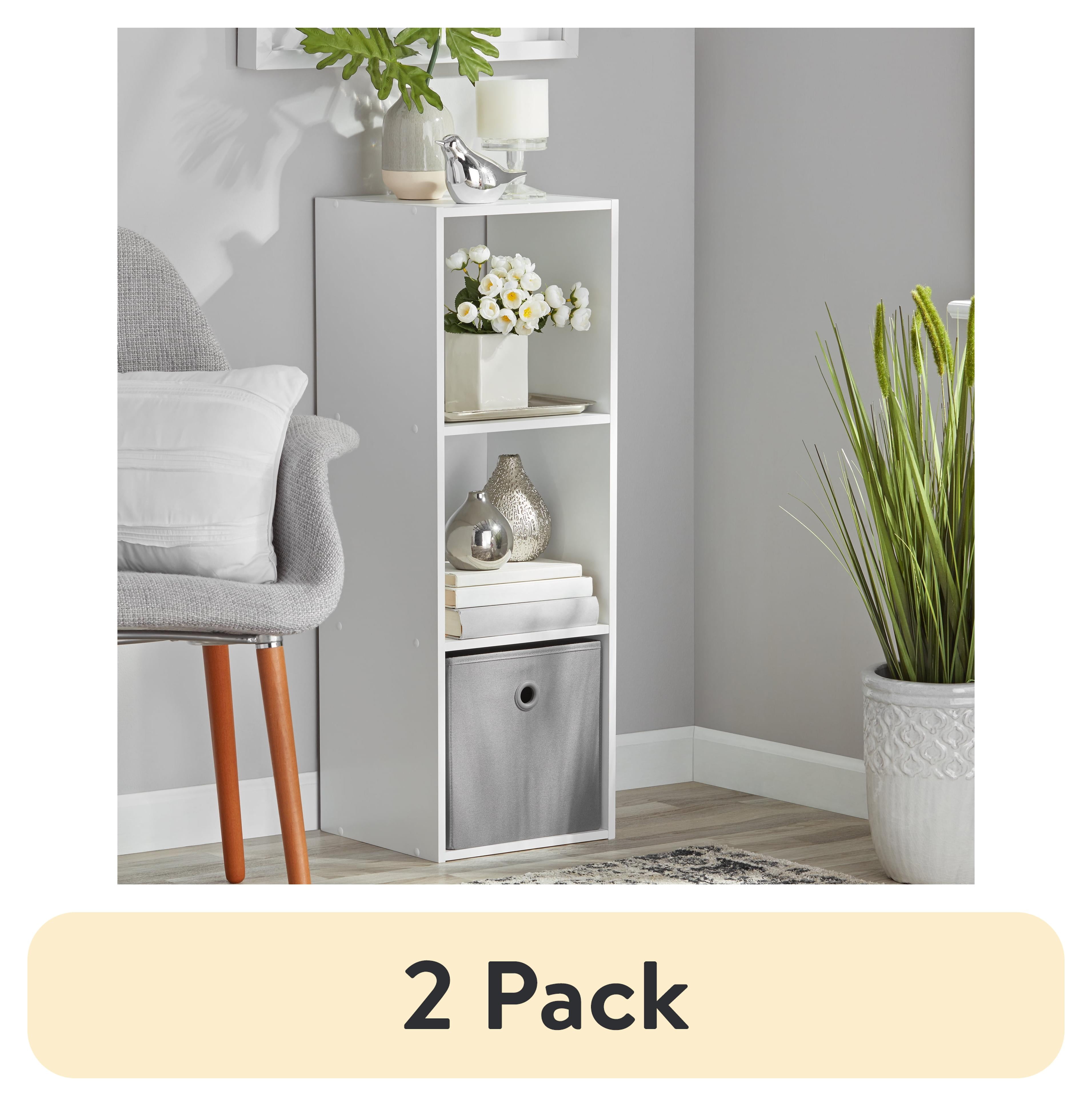 (2 pack) Mainstays 11" 3-Cube Storage Organizer, White - Walmart.com