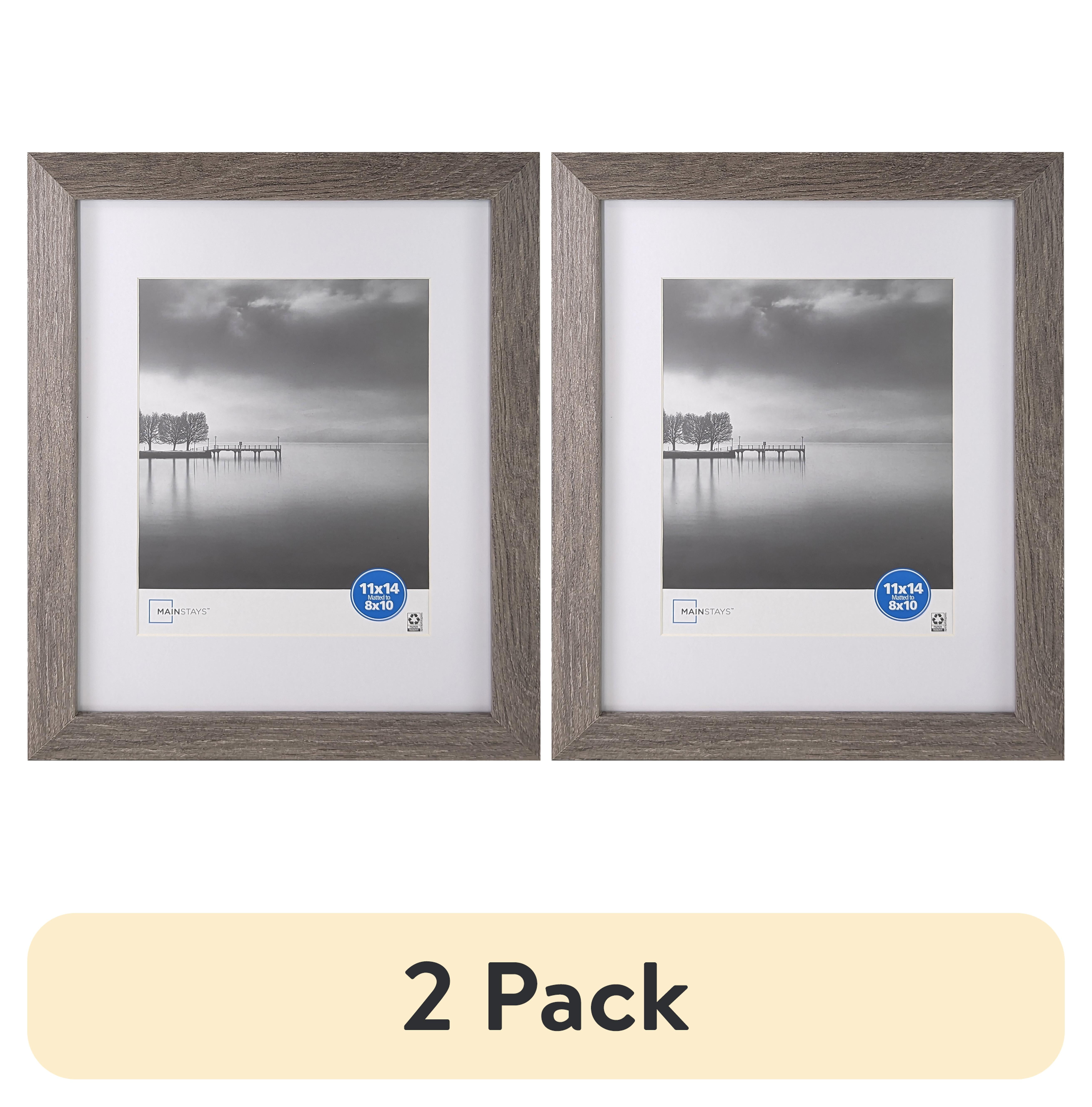 Mainstays 2 Pack 11x14 Matted to 8x10 Rustic Gray Wide Bevel Picture ...