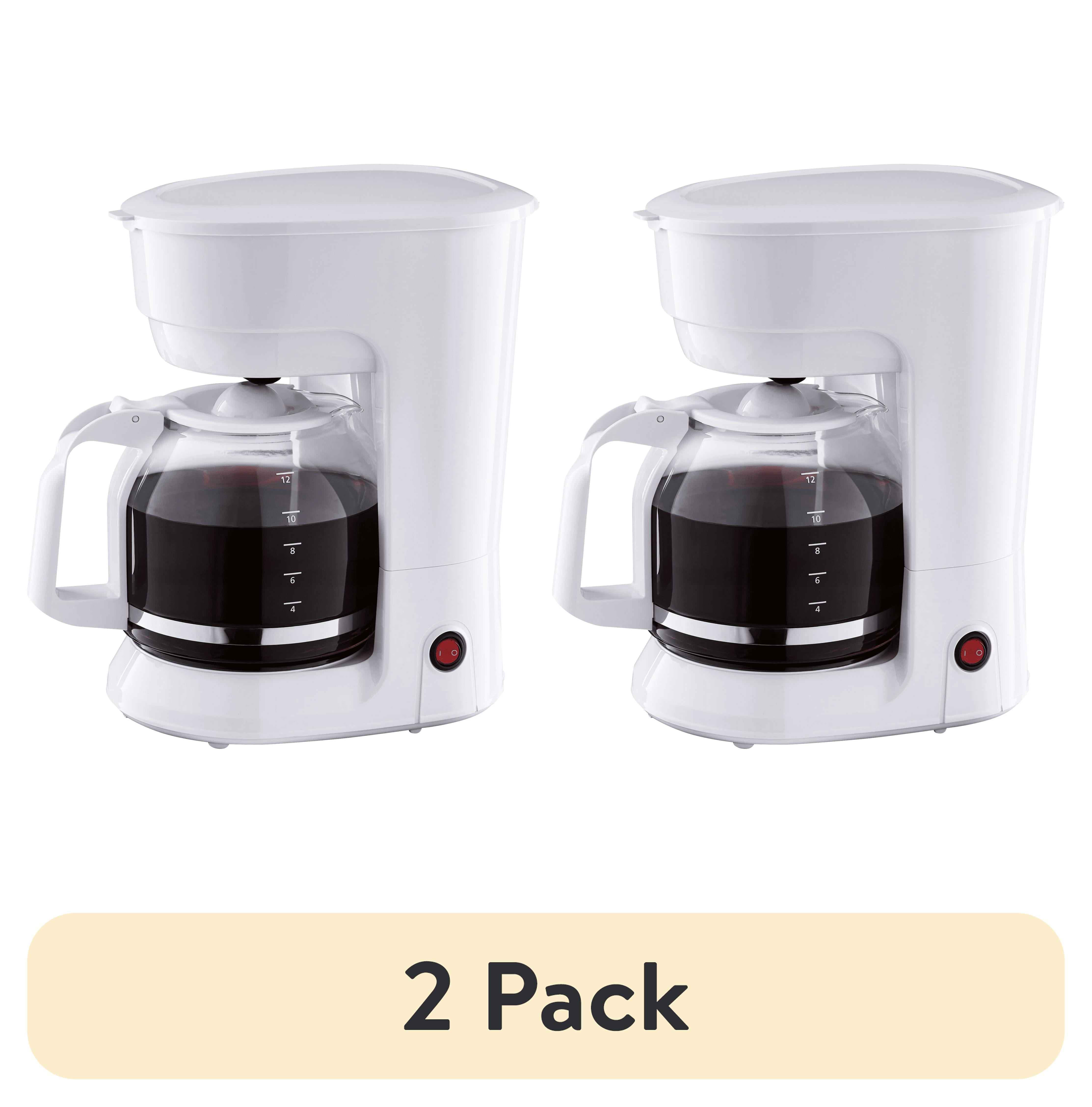 (2 pack) Mainstays 12 Cup Coffee Maker, 1.8 Liter Capacity, White, New ...