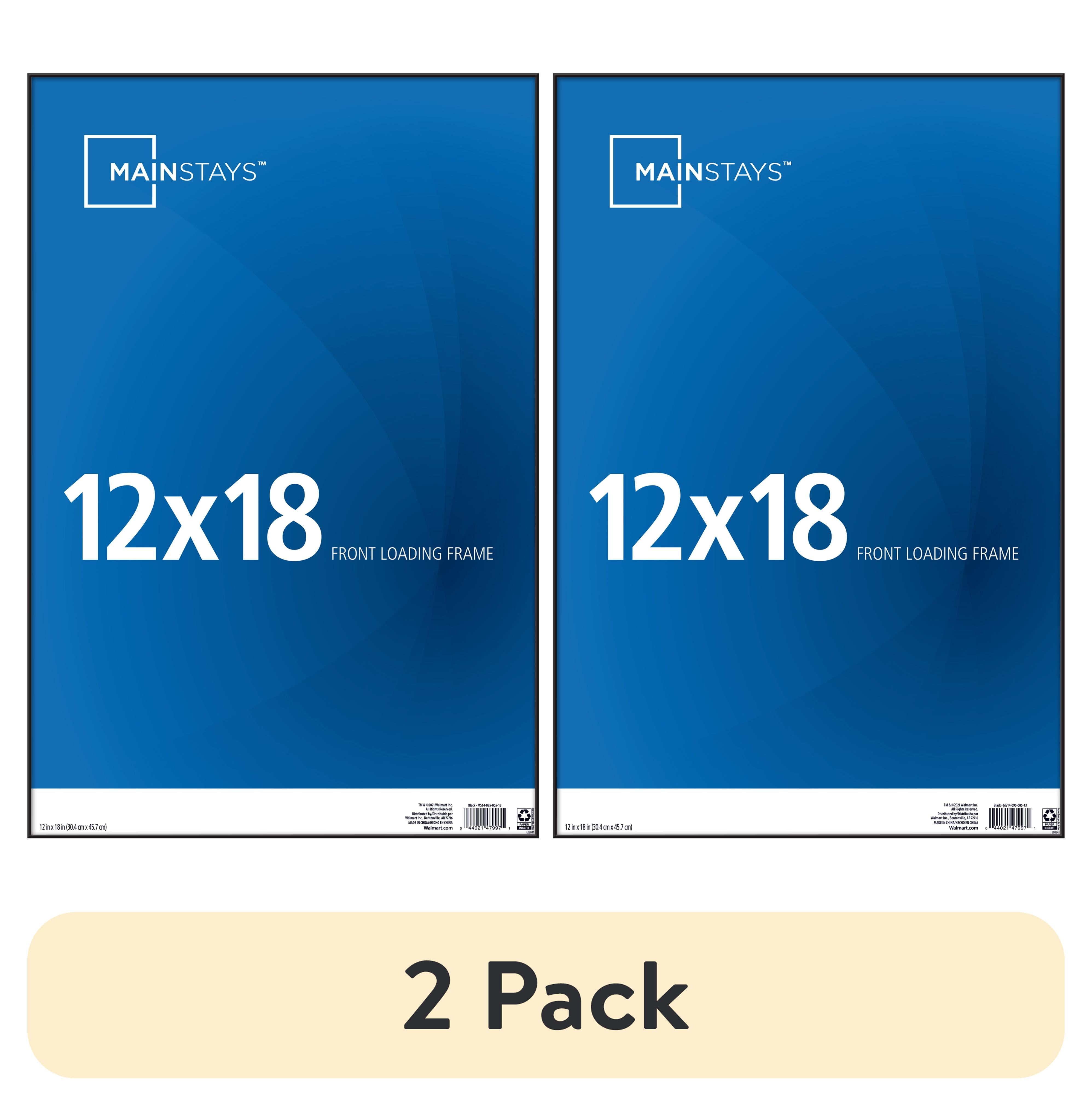 (2 pack) Mainstays 12x18 Black Front Loading Picture Frame For Wall Or ...