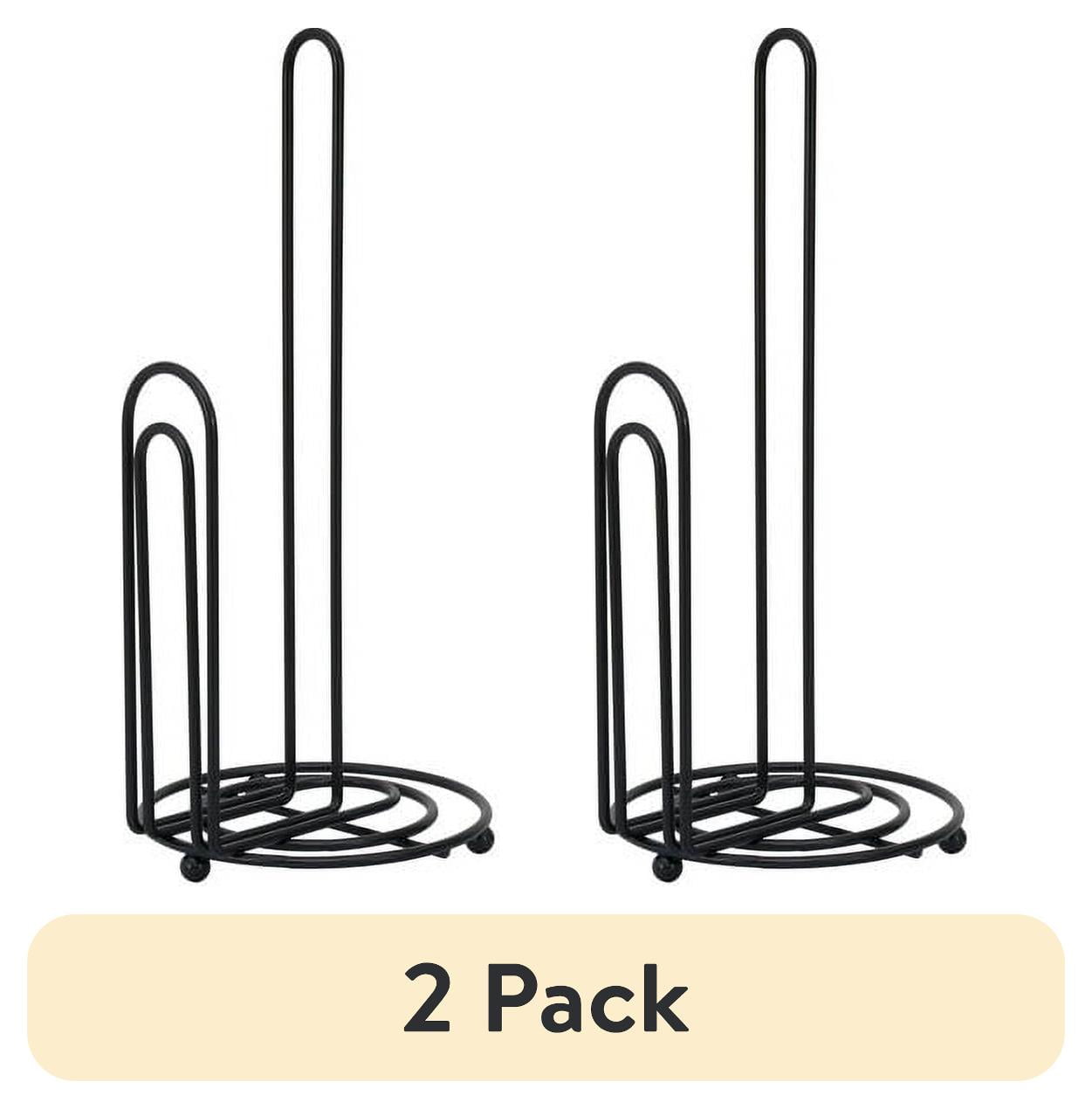 (2 pack) Mainstays 13.1" Stylish Metal Wire Paper Towel Holder, Black ...