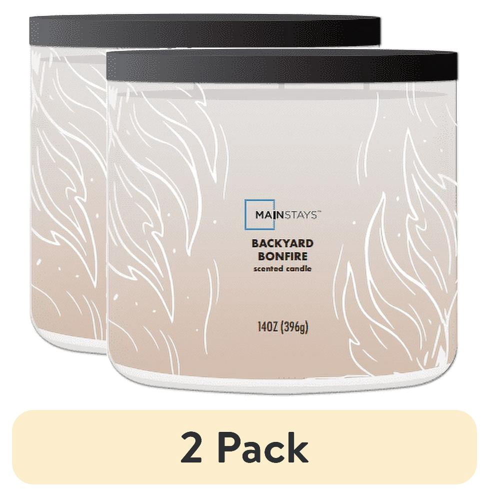 (2 pack) Mainstays 14oz 3-Wick Scented Candle, Backyard Bonfire ...