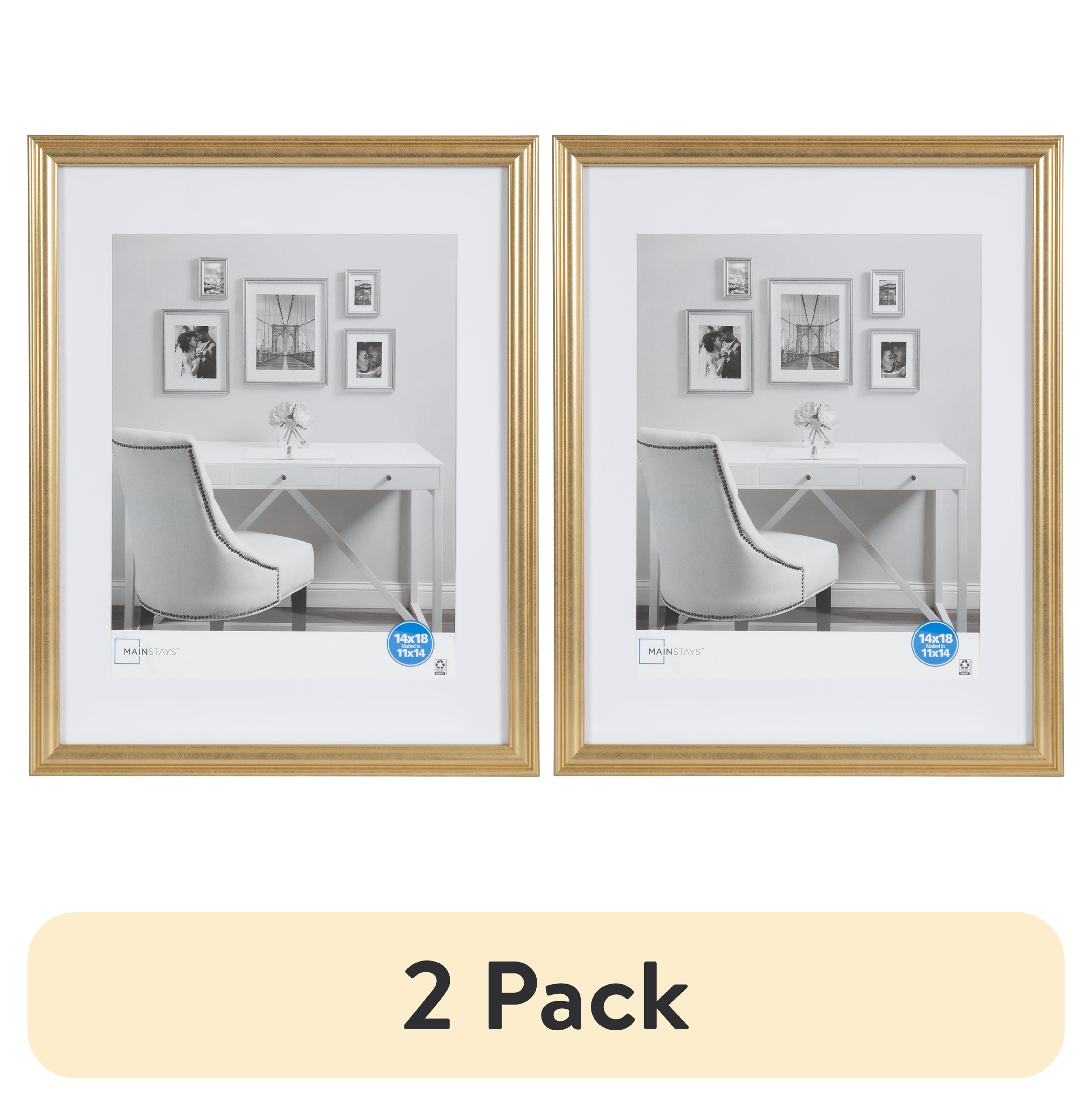 (2 pack) Mainstays – 11x14 Picture Frame – Gold Matted Gallery ...