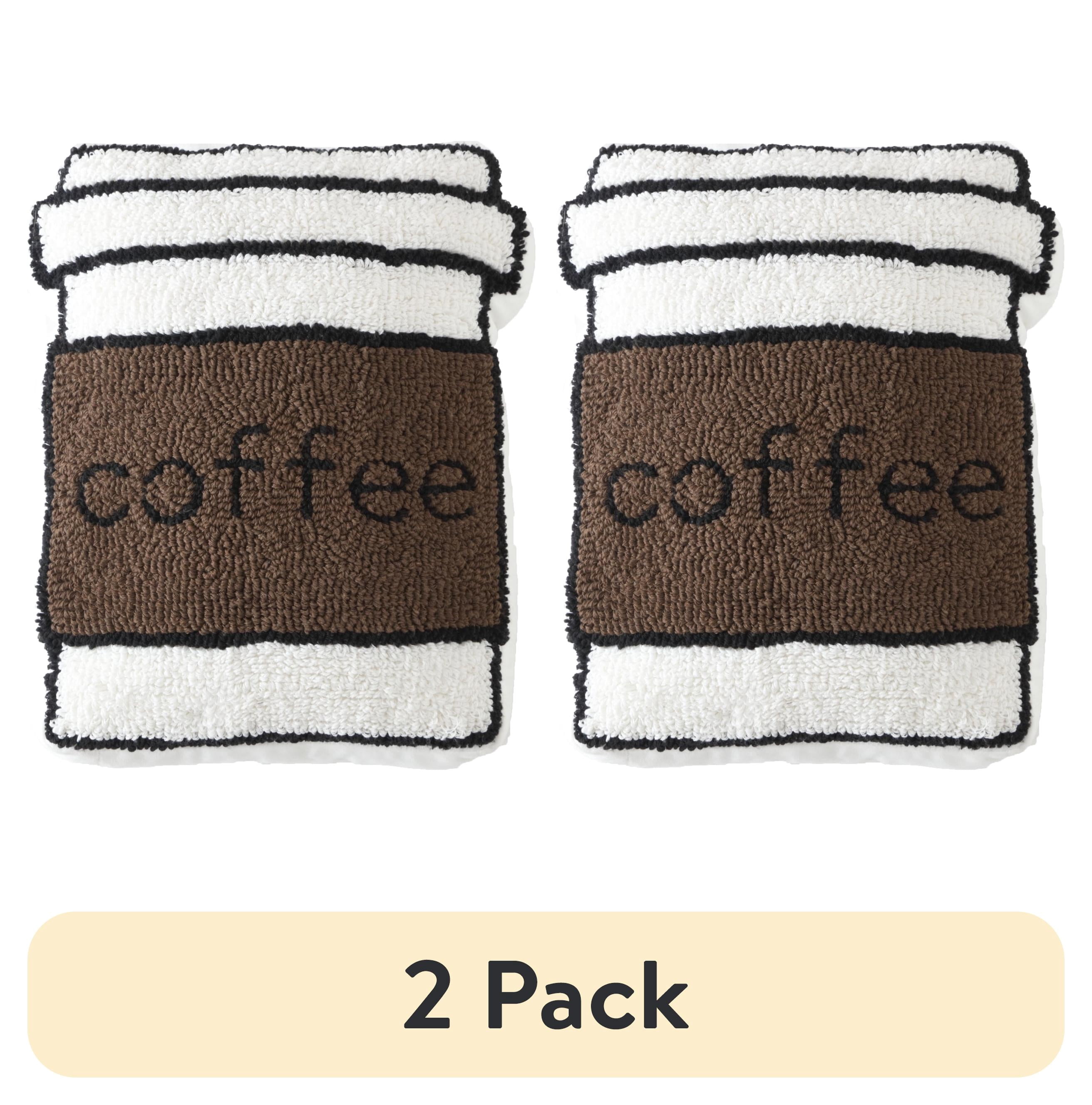 (2 pack) Mainstays 15" x 13" Coffee Decorative Pillow, Vanilla Dream ...