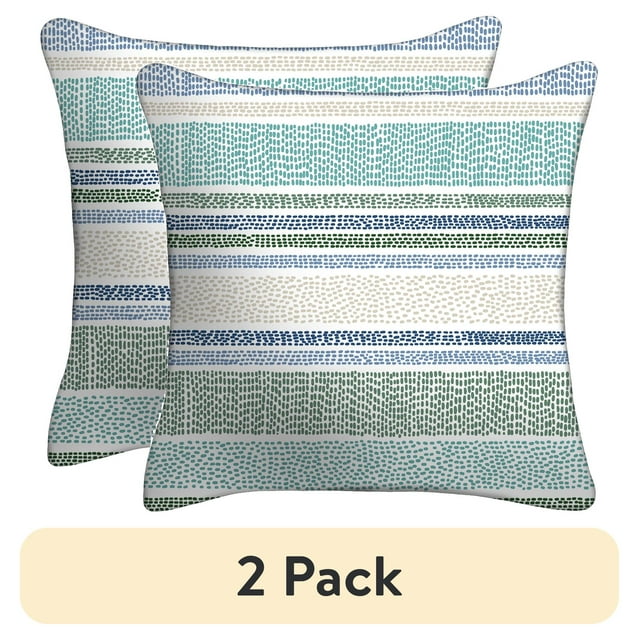 (2 pack) Mainstays 16" x 16" Dotted Stripe Decorative Outdoor Throw ...