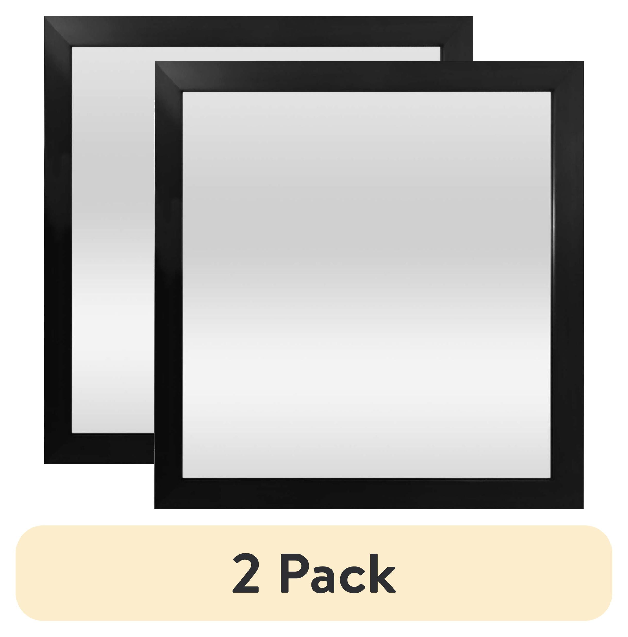 (2 pack) Mainstays 16'' x 16'' Basic Black Mirror - Walmart.com