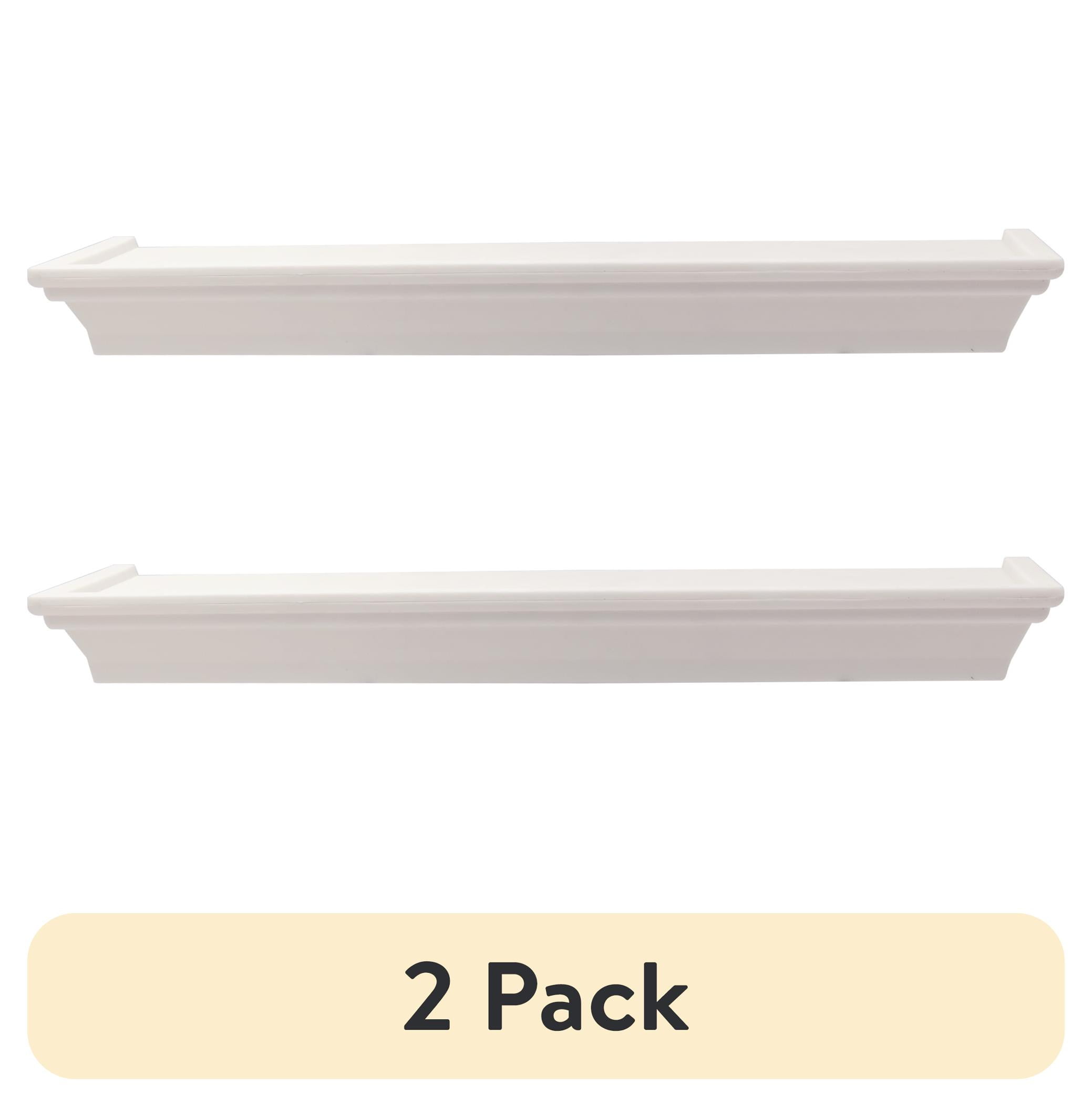 (2 pack) Mainstays 18" Plastic Wall Shelf, White - Walmart.com