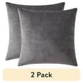 (2 pack) Mainstays 18" x 18" Grey Textured Velvet Polyester Decorative ...