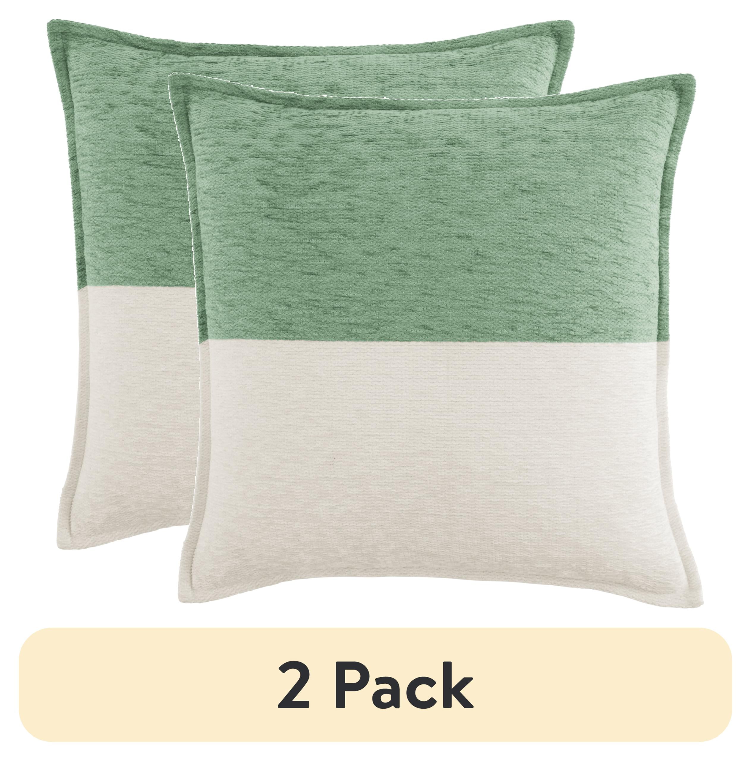 Mainstays 18x18 Sage Green Cotton Polyester Decorative Throw Pillow 2 ...