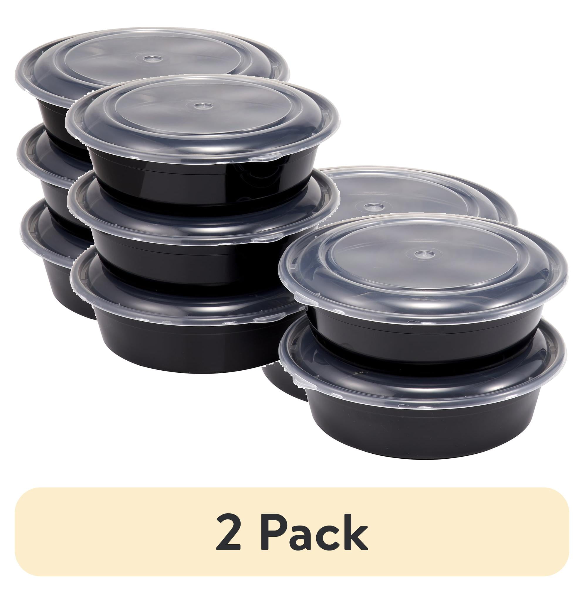 (2 pack) Mainstays 1L Round Meal Prep Food Storage Container, 5 Pack ...