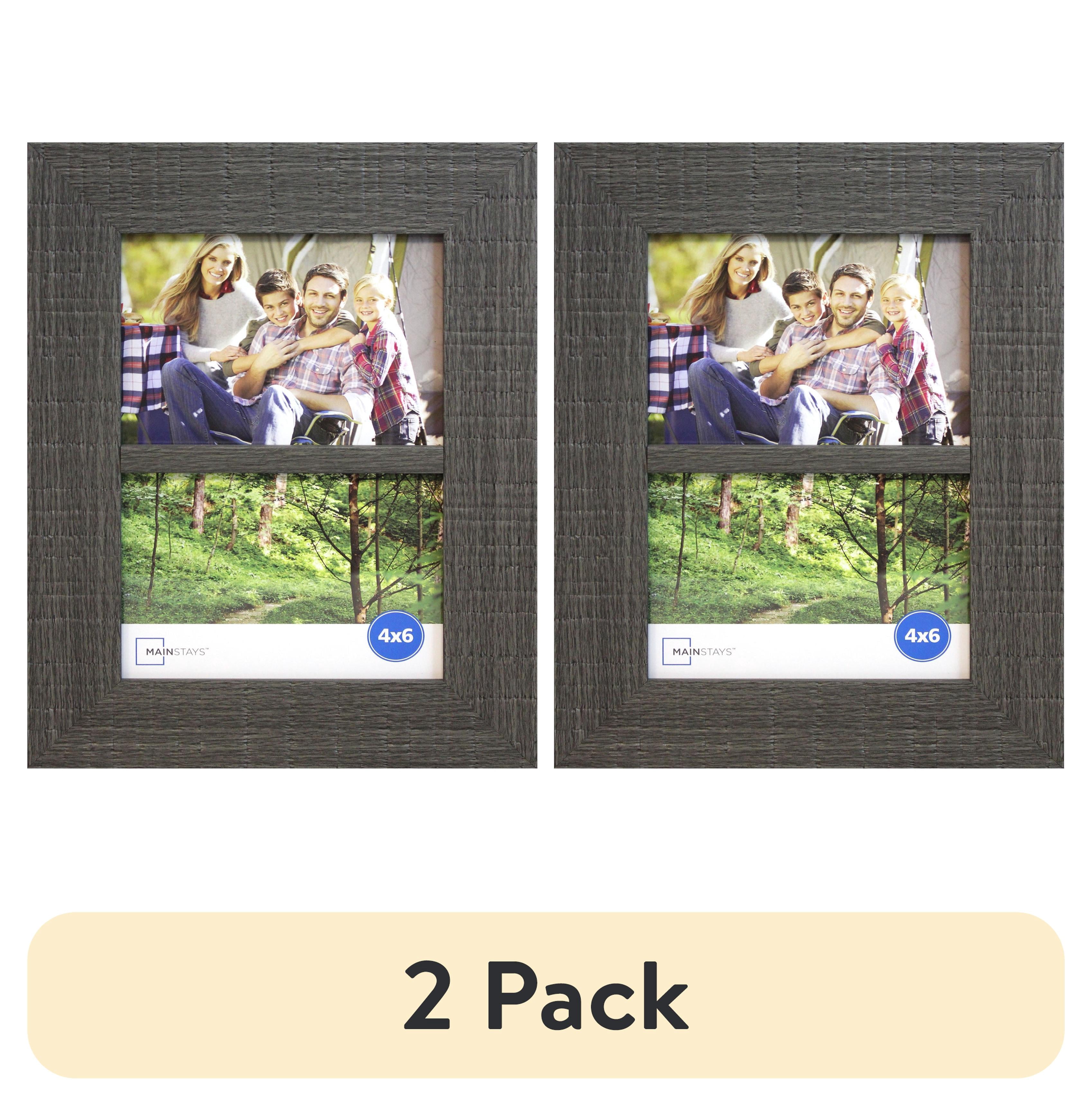 (2 pack) Mainstays 2-Openings 4x6 inch Rustic Gray Tabletop Photo Frame ...
