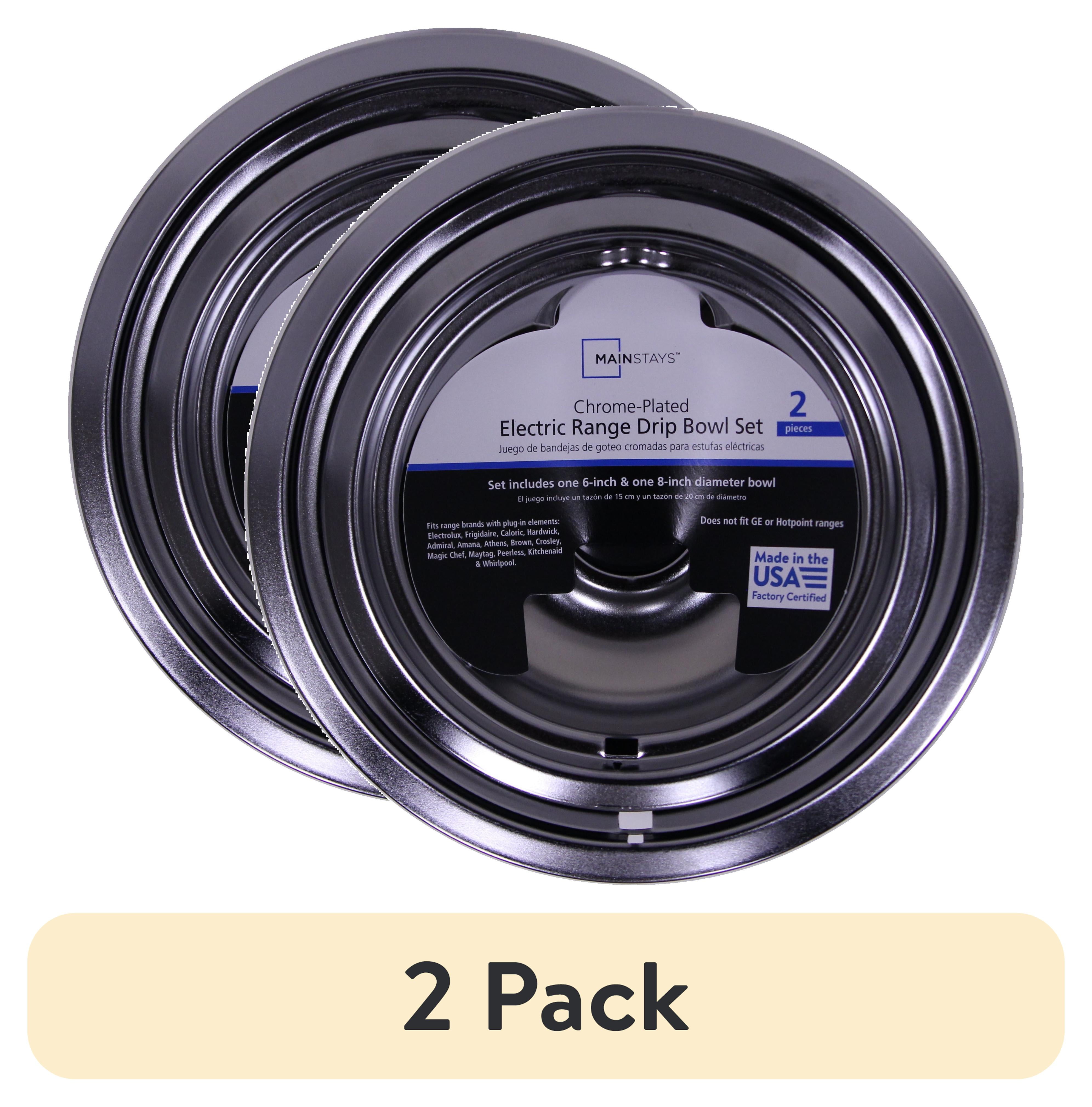 (2 pack) Mainstays 2 Pack Drip Bowls Steel with Chrome Finish ...