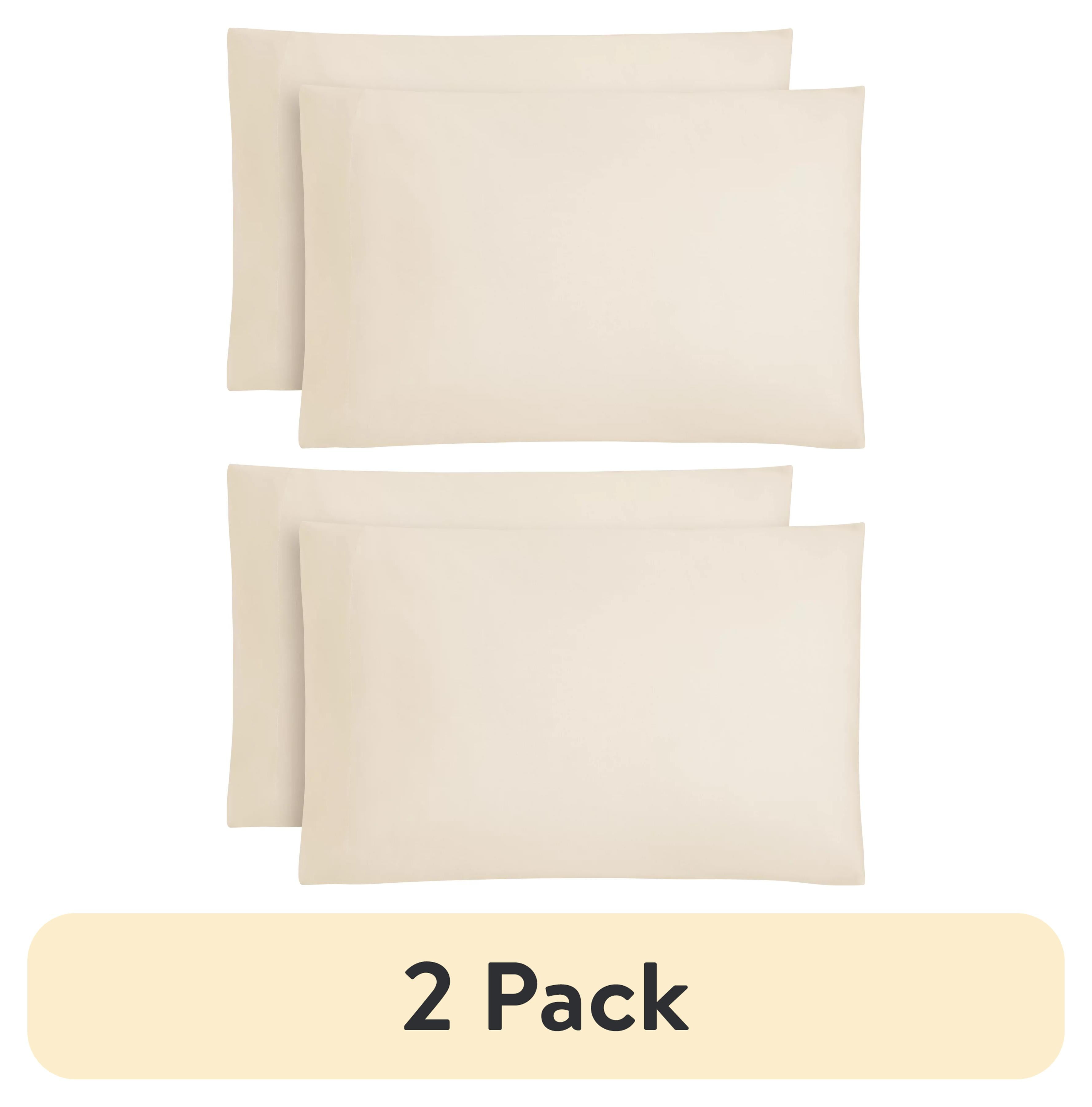 (2 pack) Mainstays 2-Piece 300 Thread Count Beige Cotton Blend Percale ...