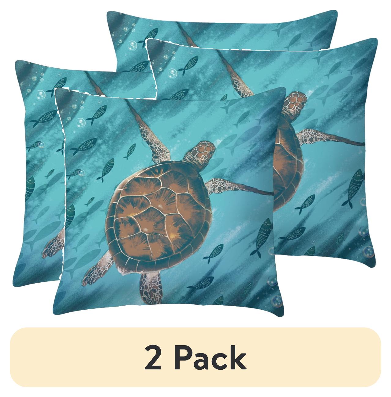 (2 pack) Mainstays 2-pack Coastal Turtle Reversible Outdoor Throw ...