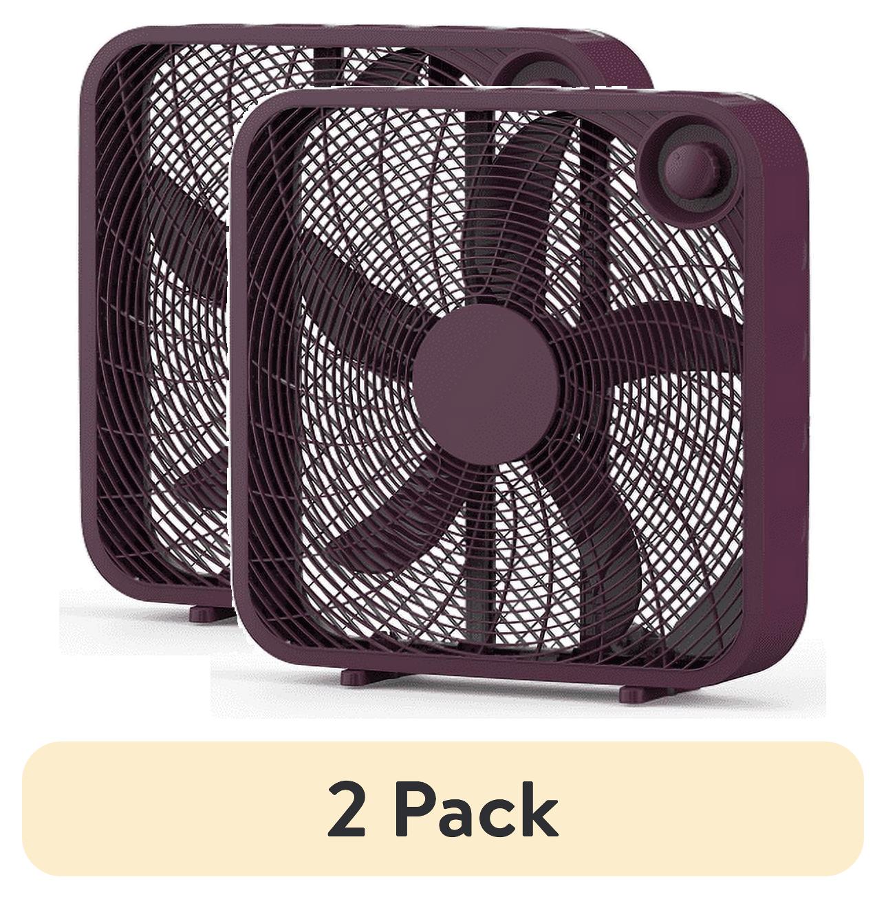 (2 pack) Mainstays 20" 3-Speed Portable Box Fan, FB50-16HE, New, Dark ...