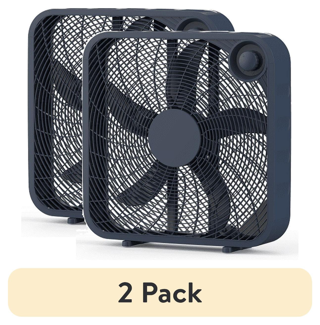 (2 pack) Mainstays 20" 3-Speed Portable Box Fan, FB50-16HI, New, Indigo ...