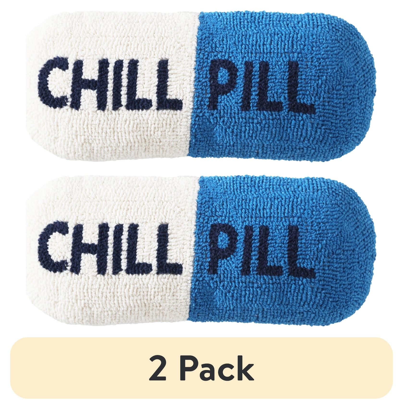 (2 pack) Mainstays 20" x 8" Chill Pill Shaped Pillow, Cobalt - Walmart.com