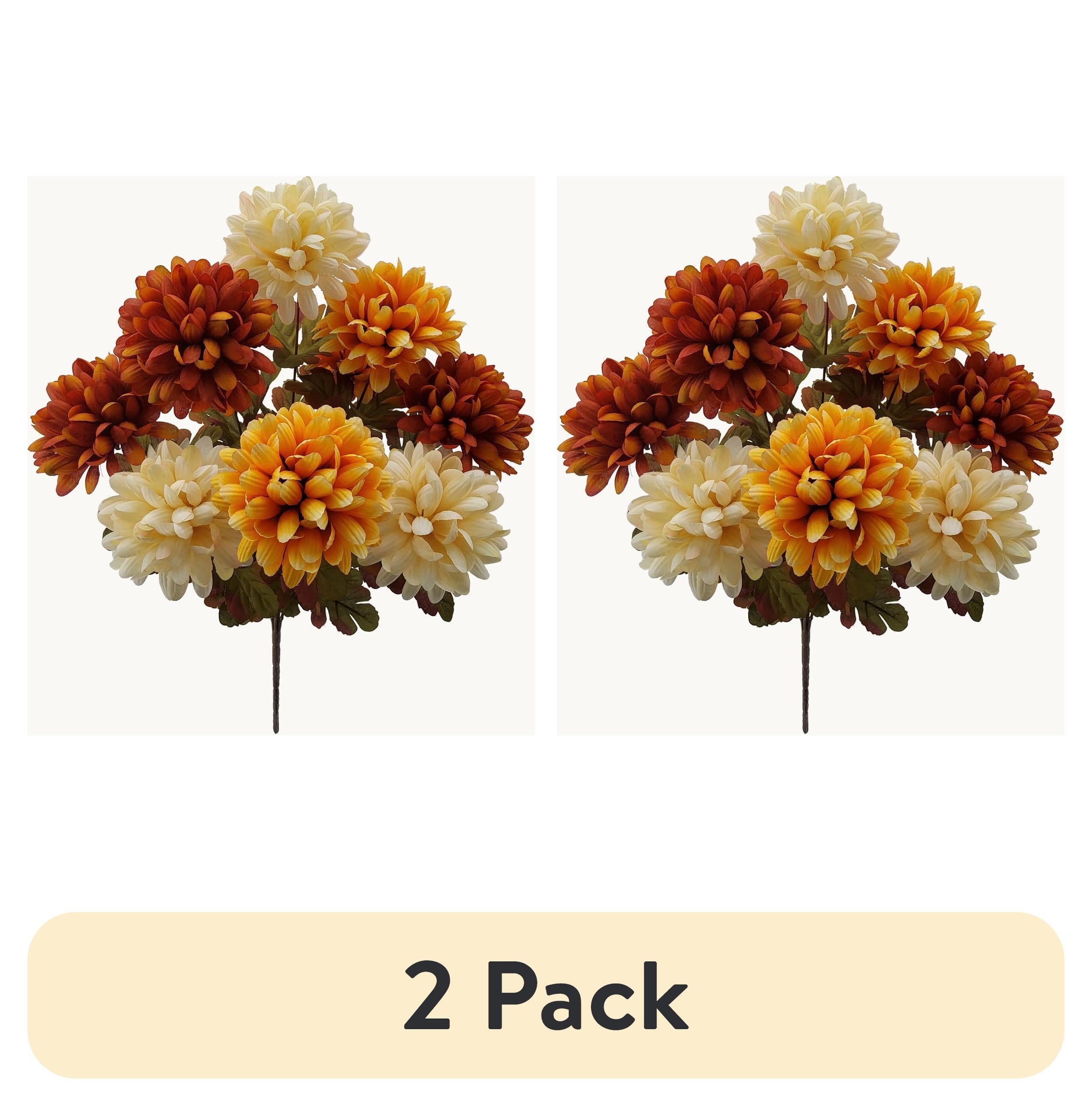 Mainstays 20in Artificial Mums Bush - Indoor Decorative Use - Walmart.com