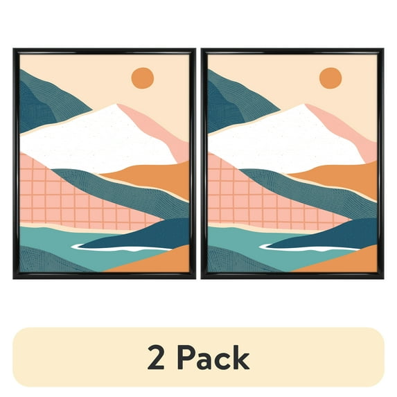 (2 pack) Mainstays – 22x28 Picture Frame – Black Rounded Profile Wall ...