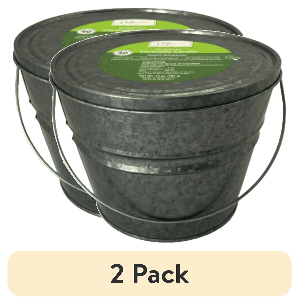 (2 pack) Mainstays Outdoor Citronella Candle - 24oz Metal Bucket ...
