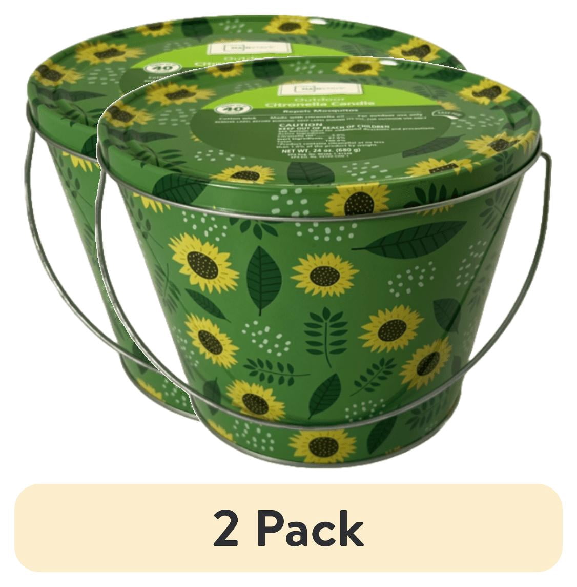 (2 pack) Mainstays 24oz Outdoor Citronella Candle Metal Bucket ...