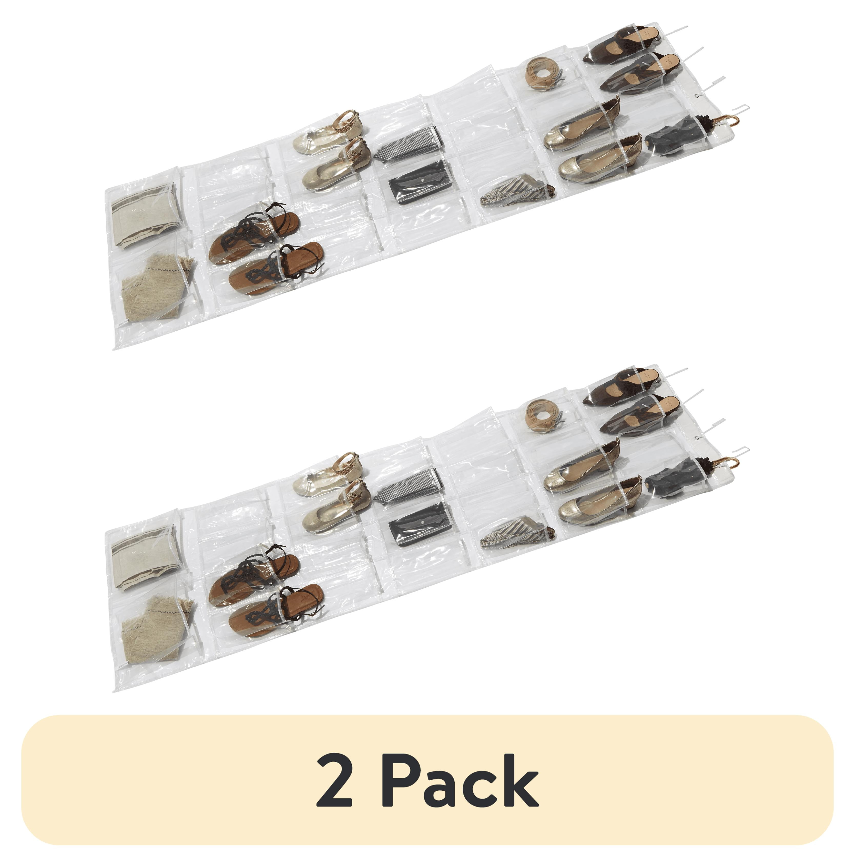 Mainstays 26-Pocket Clear PEVA Hanging Shoe Organizer with Hooks, Space ...