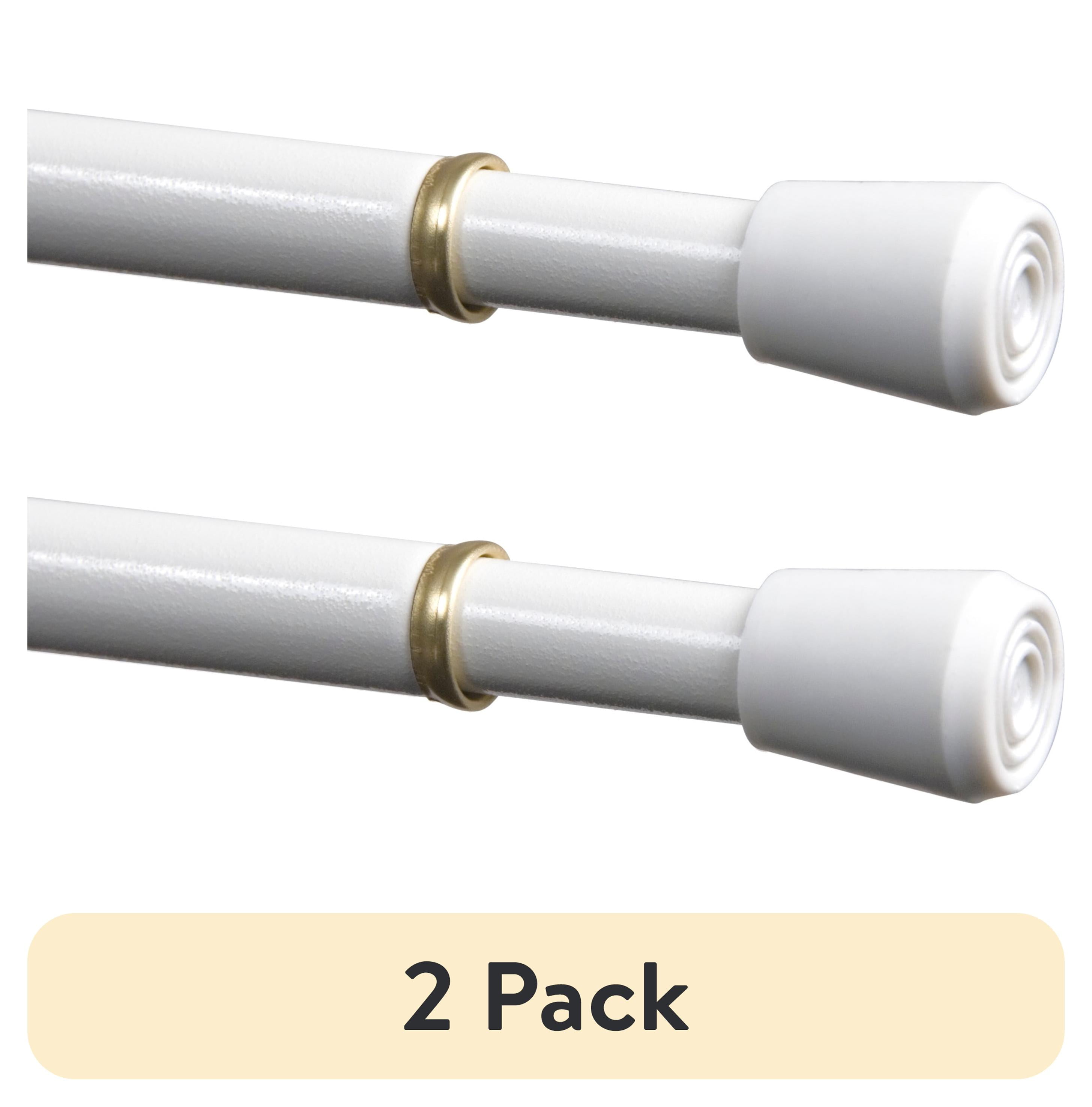 (2 pack) Mainstays 7/16" Adjustable Tension Curtain Rod, 28-48", White ...