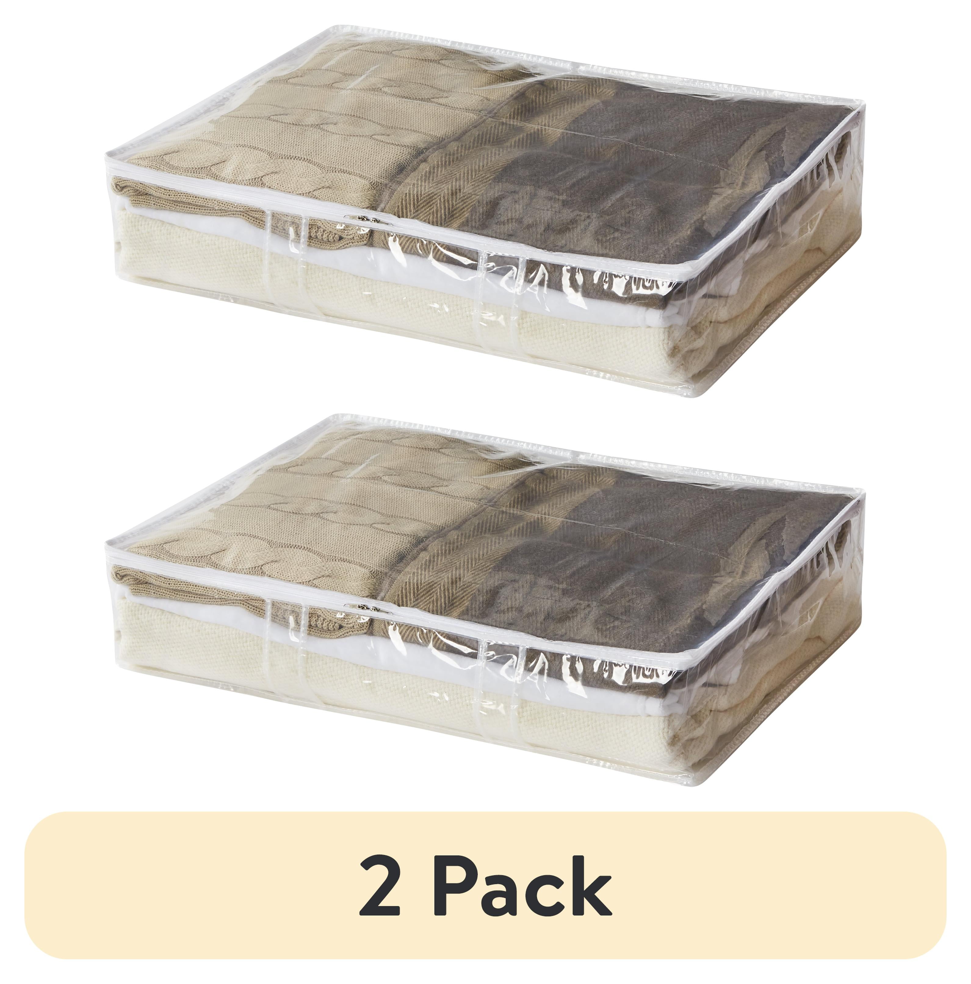 (2 pack) Mainstays Clear Under-the-Bed Storage with Zipper for Clothes ...