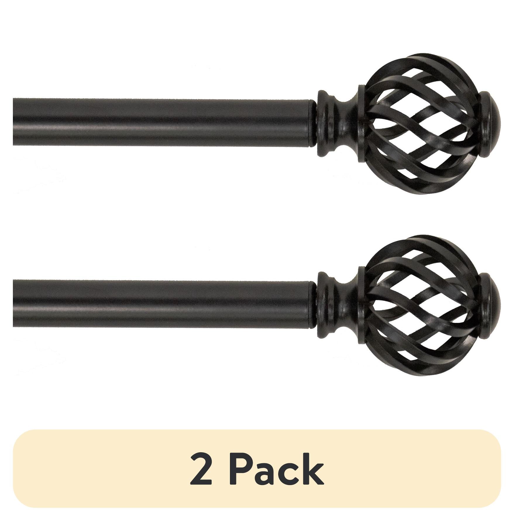 Mainstays Modern Twist Cage Curtain Rod Set, Black, 30-84 inches ...