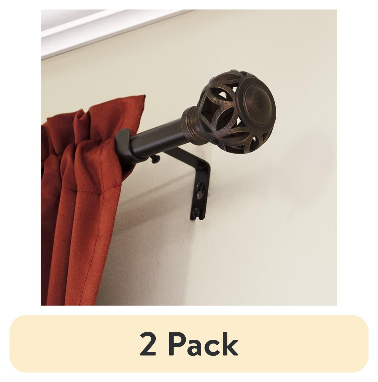 (2 pack) Mainstays 3/4" Oil Rubbed Bronze Filigree Knob Single Curtain ...