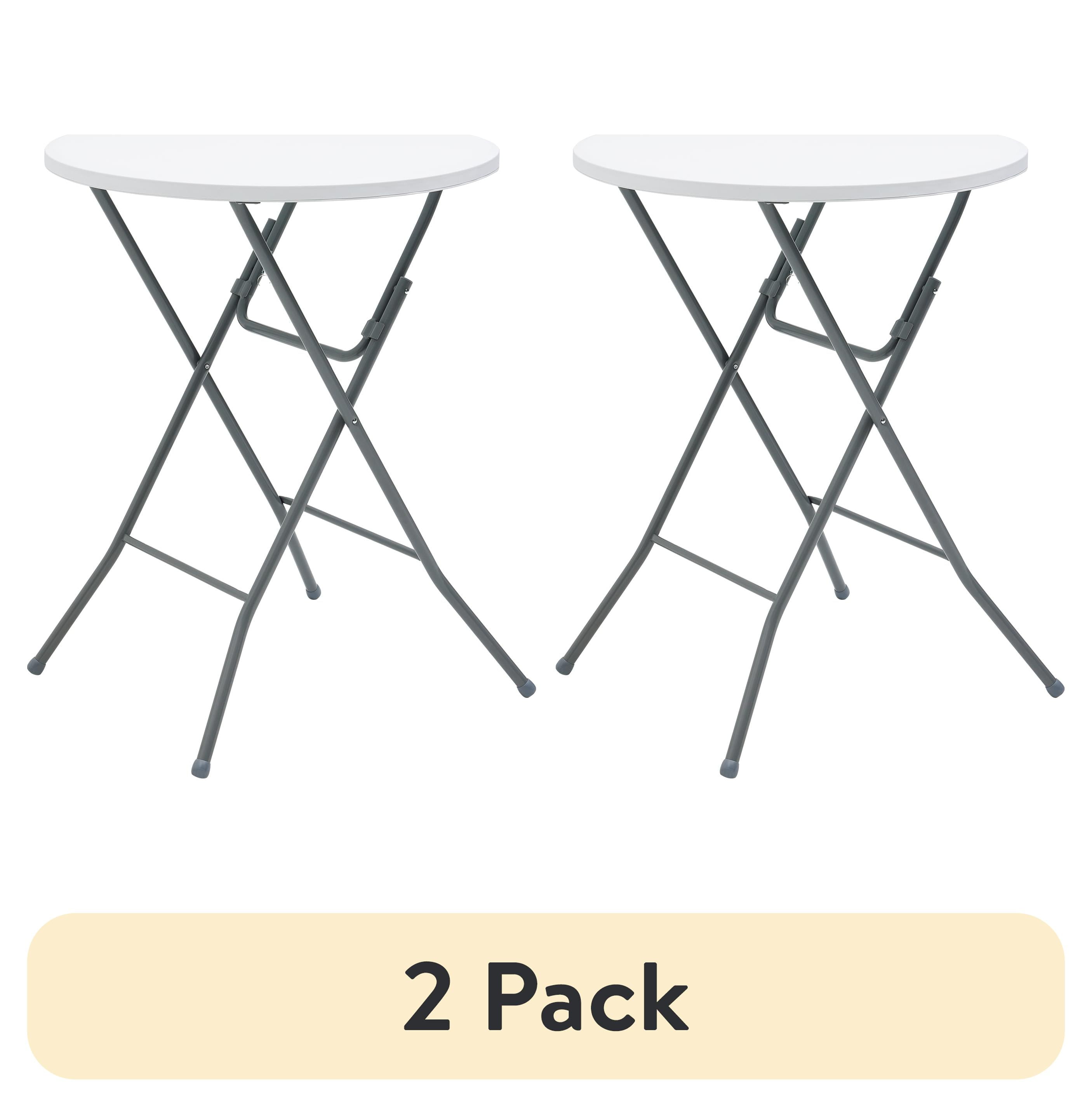 (2 pack) Mainstays 31" Round High-Top Folding Table, White - Walmart.com