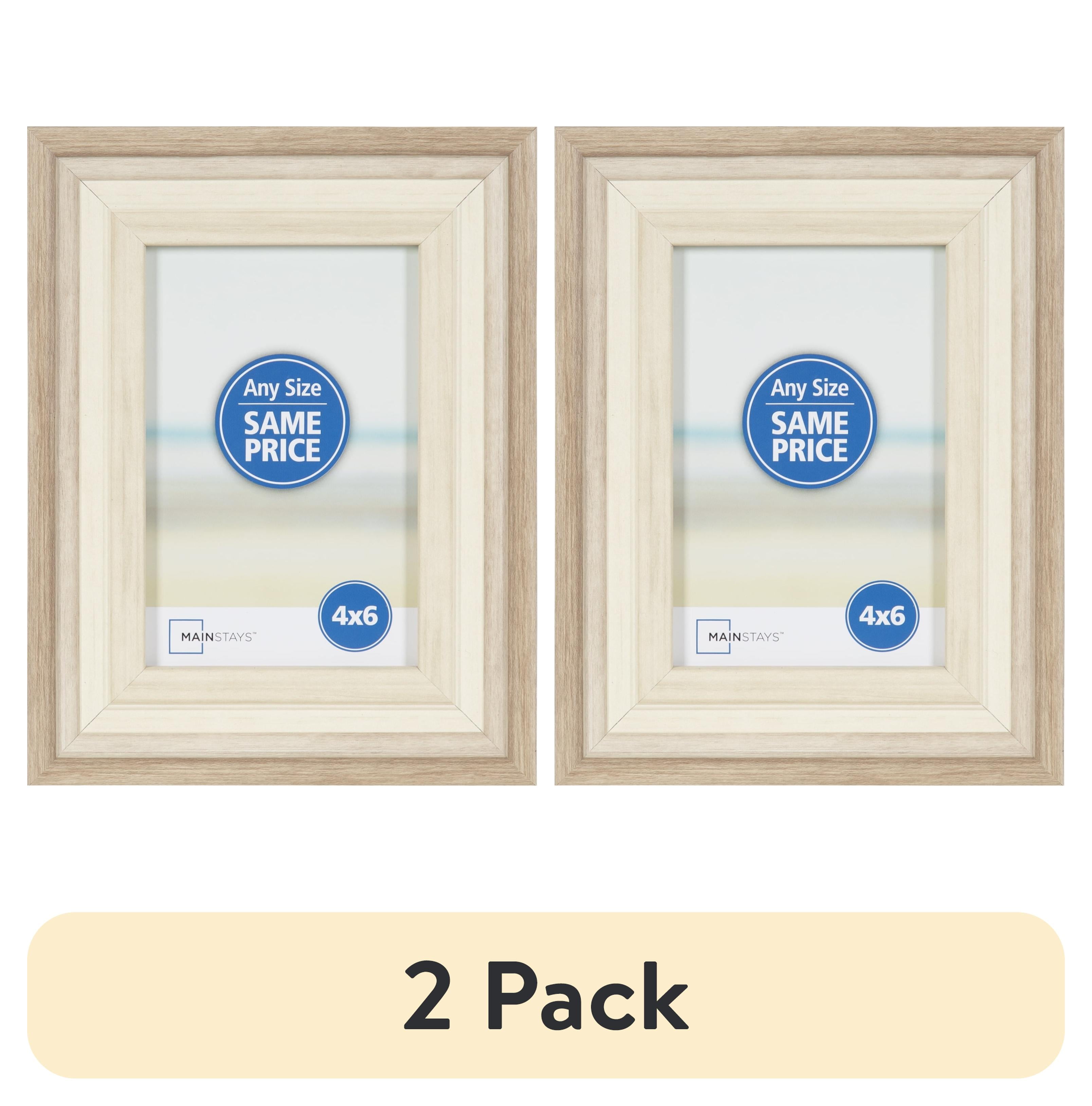 Mainstays 4x6 Two Tone Beige Picture Frame with Glass & Easel - Walmart.com